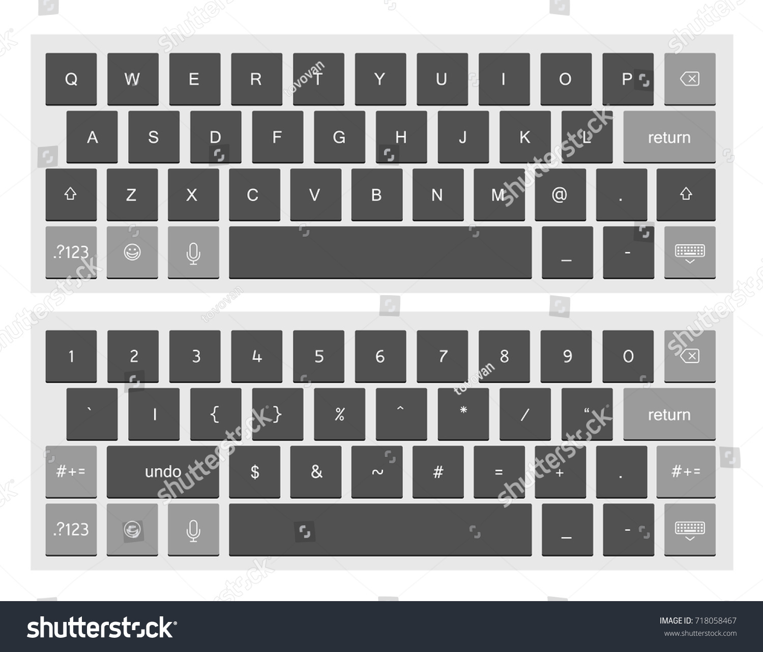 Compact Black Virtual Keyboard Vector Clipart Stock Vector (Royalty ...