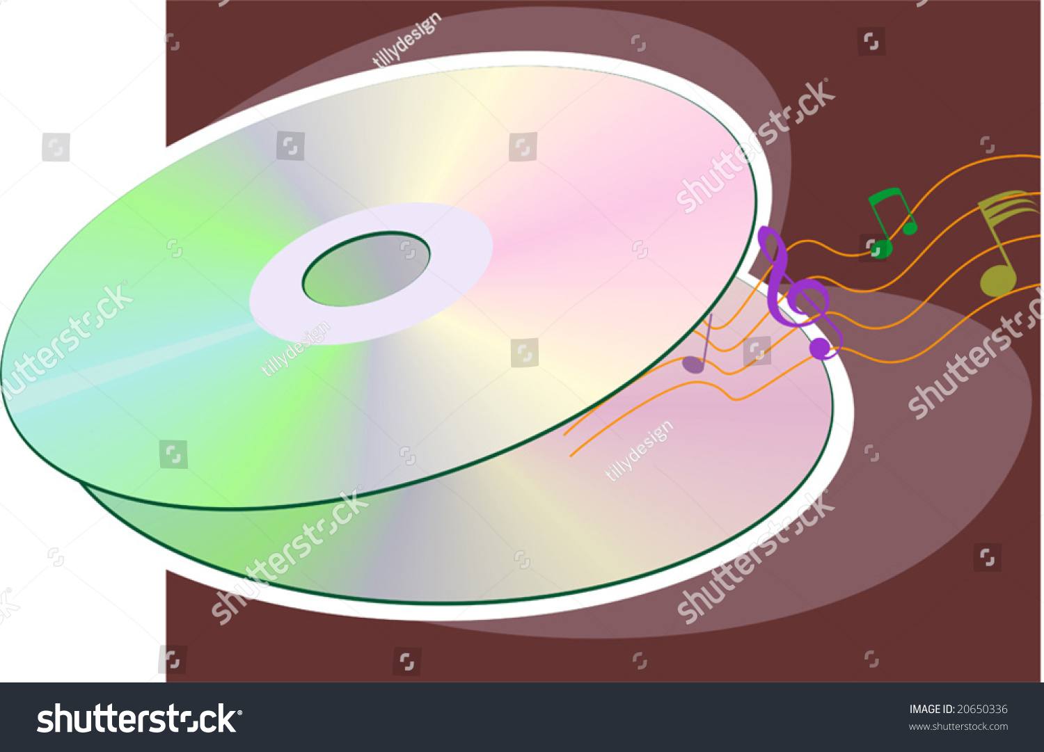Compact Cd Musical Notes Background Stock Vector (Royalty Free ...