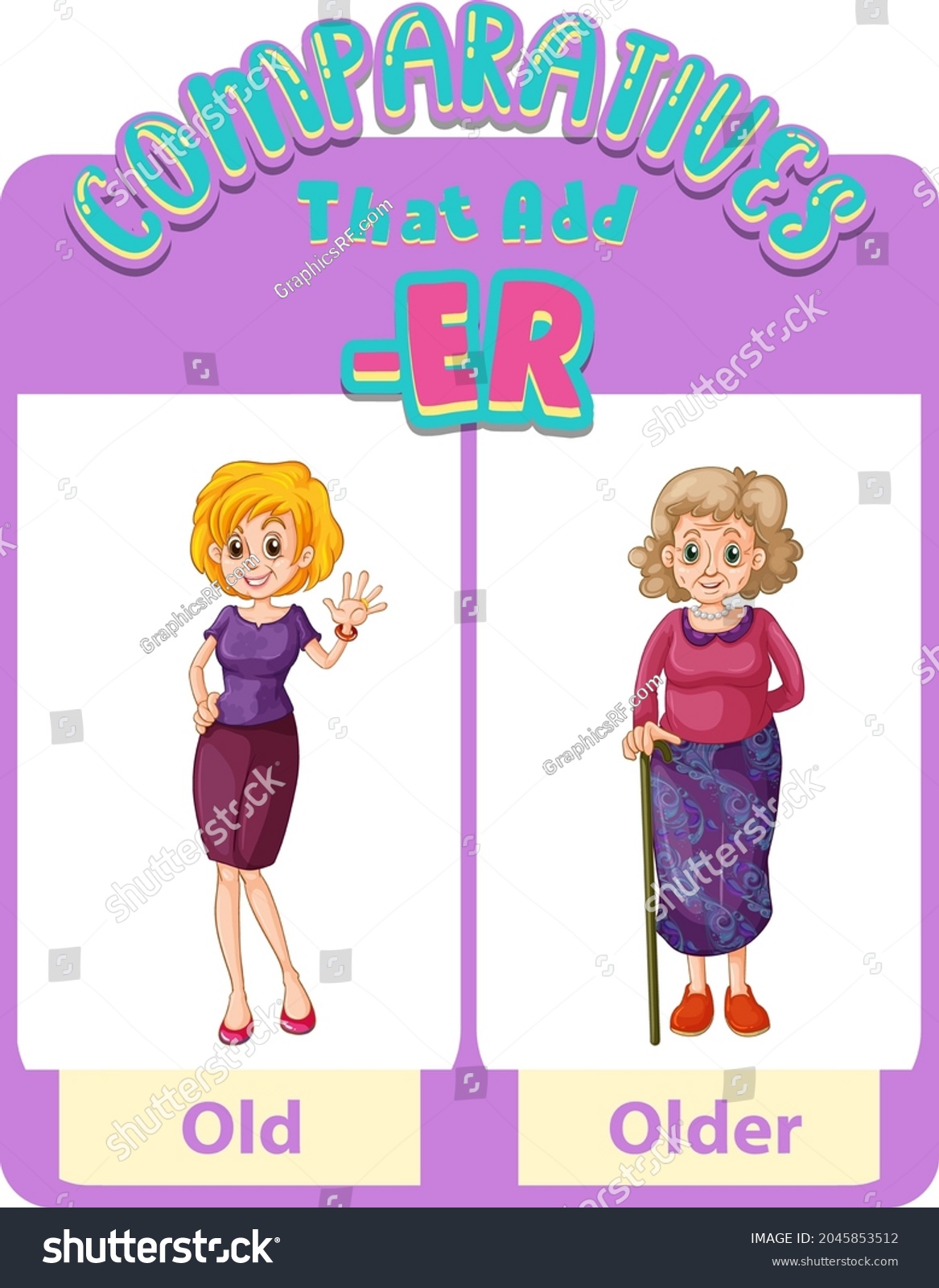 Comparative Adjectives Word Old Illustration Stock Vector (Royalty Free ...