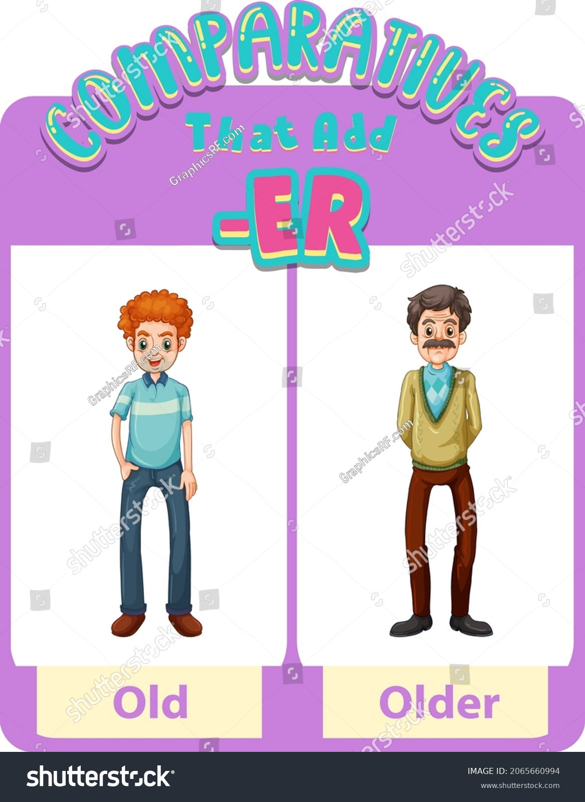 Comparative Adjectives Word Old Illustration Stock Vector (Royalty Free ...
