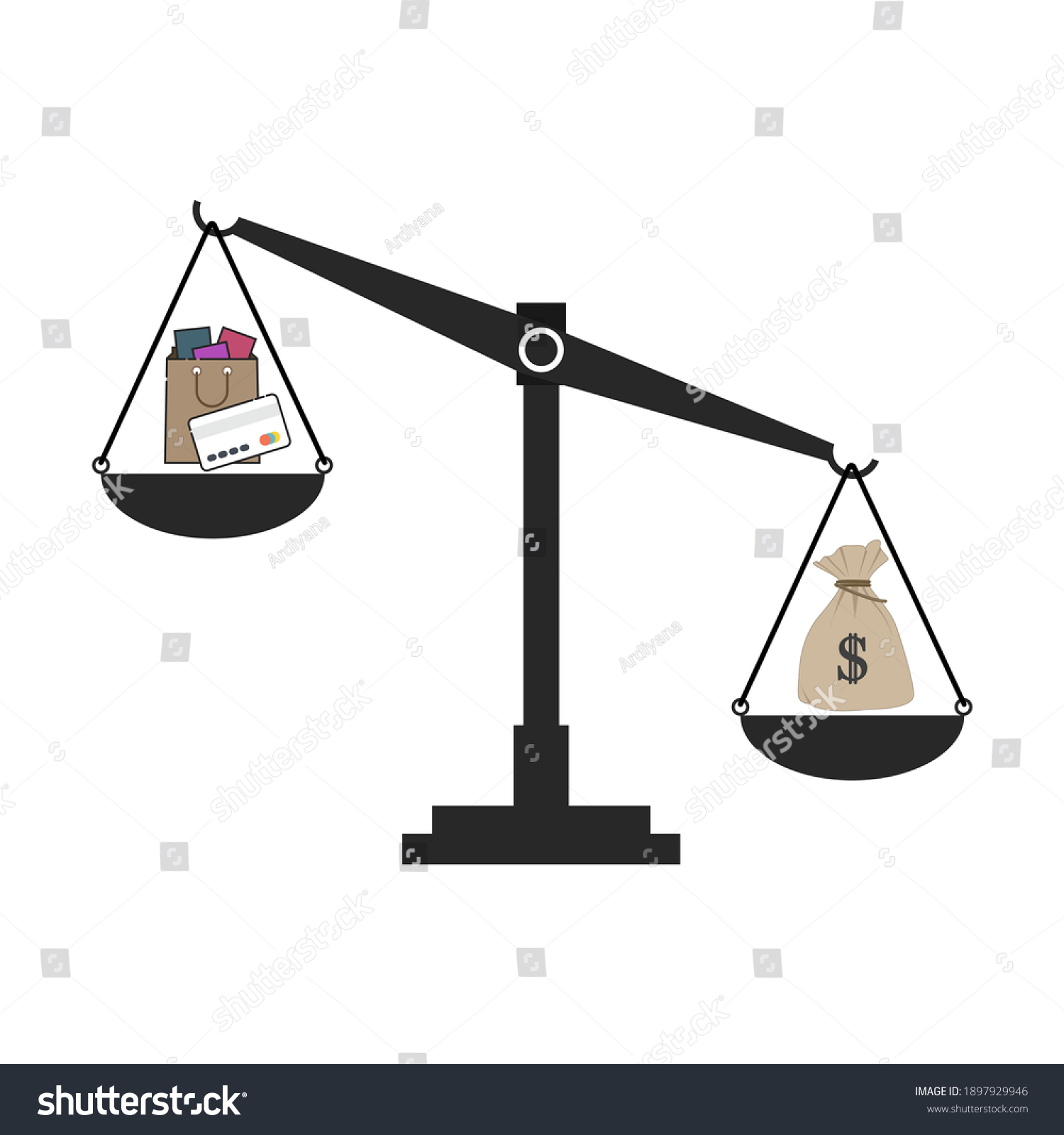 Comparison Between Income Expense Vector Graphics Stock Vector (Royalty ...
