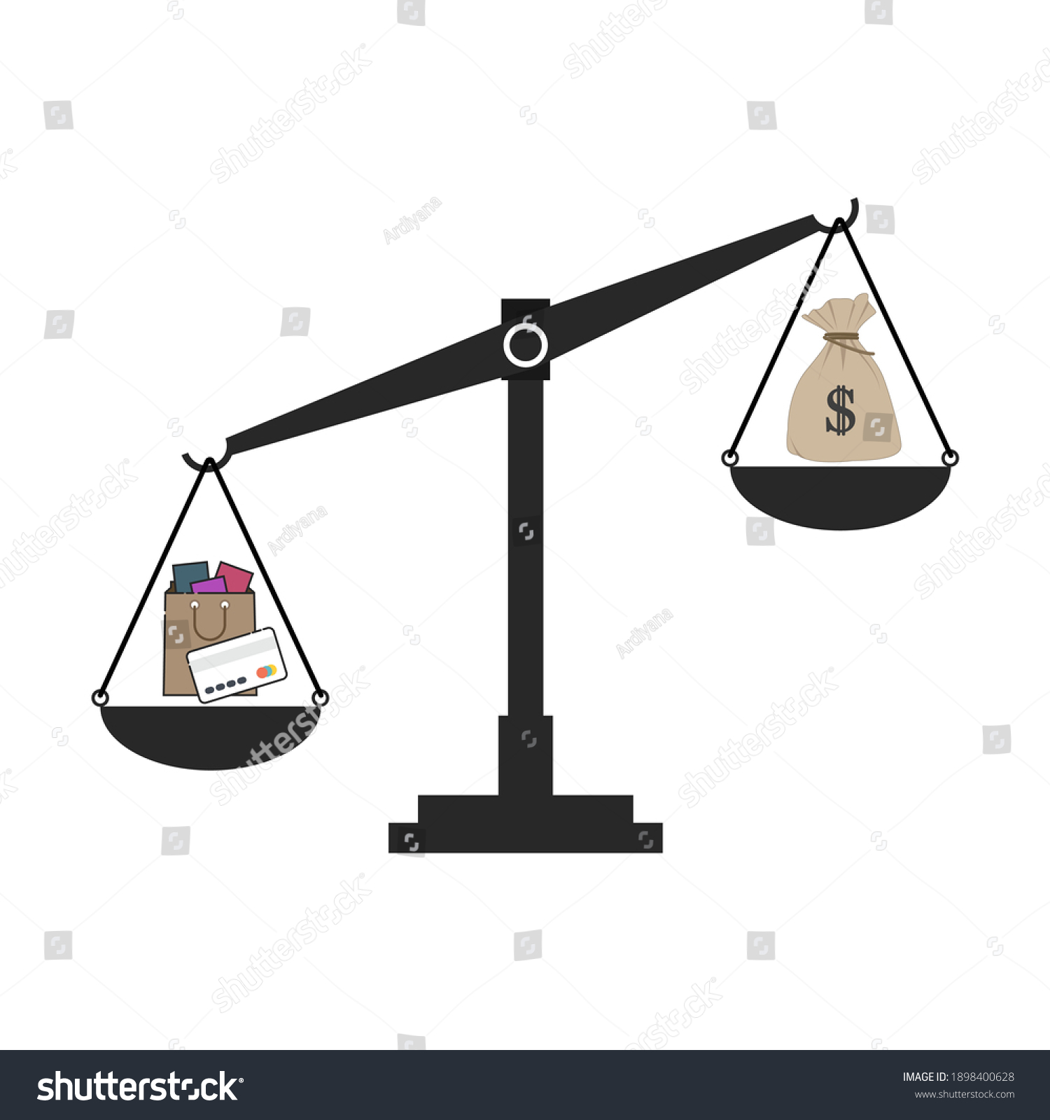 Comparison Between Income Expense Vector Graphics Stock Vector (Royalty ...