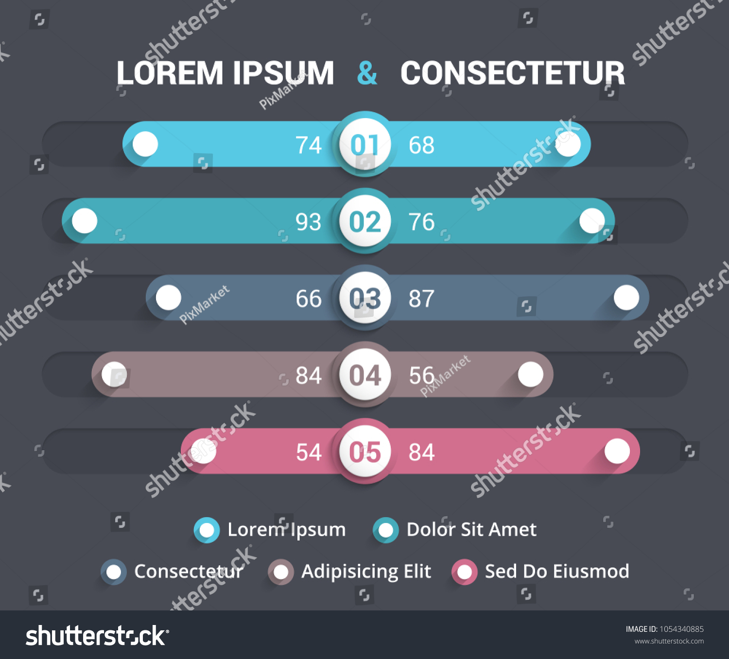 Comparison Chart Five Elements Legend Vector Stock Vector (Royalty Free ...