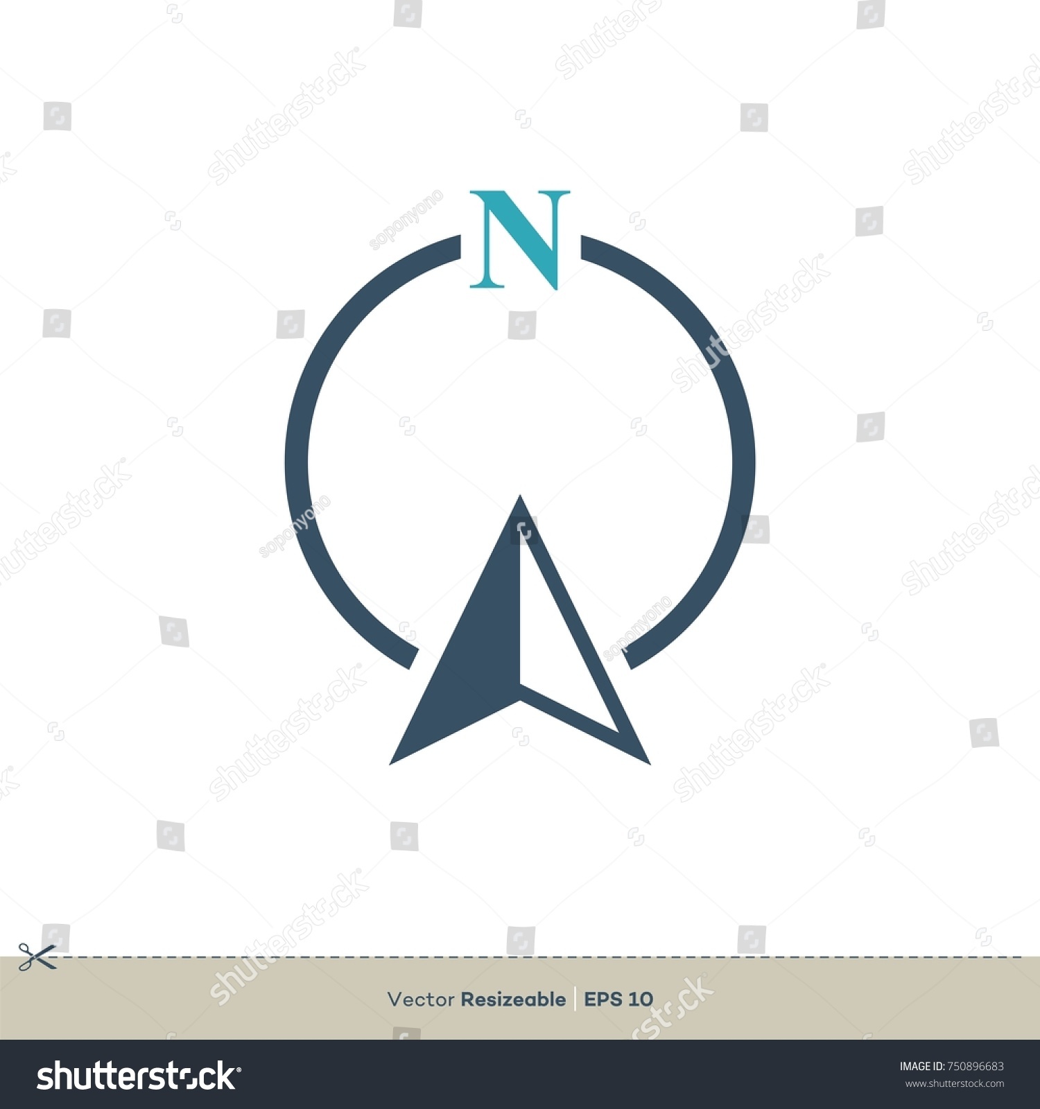 Compass Arrow Icon Vector Logo Template Stock Vector (Royalty Free ...