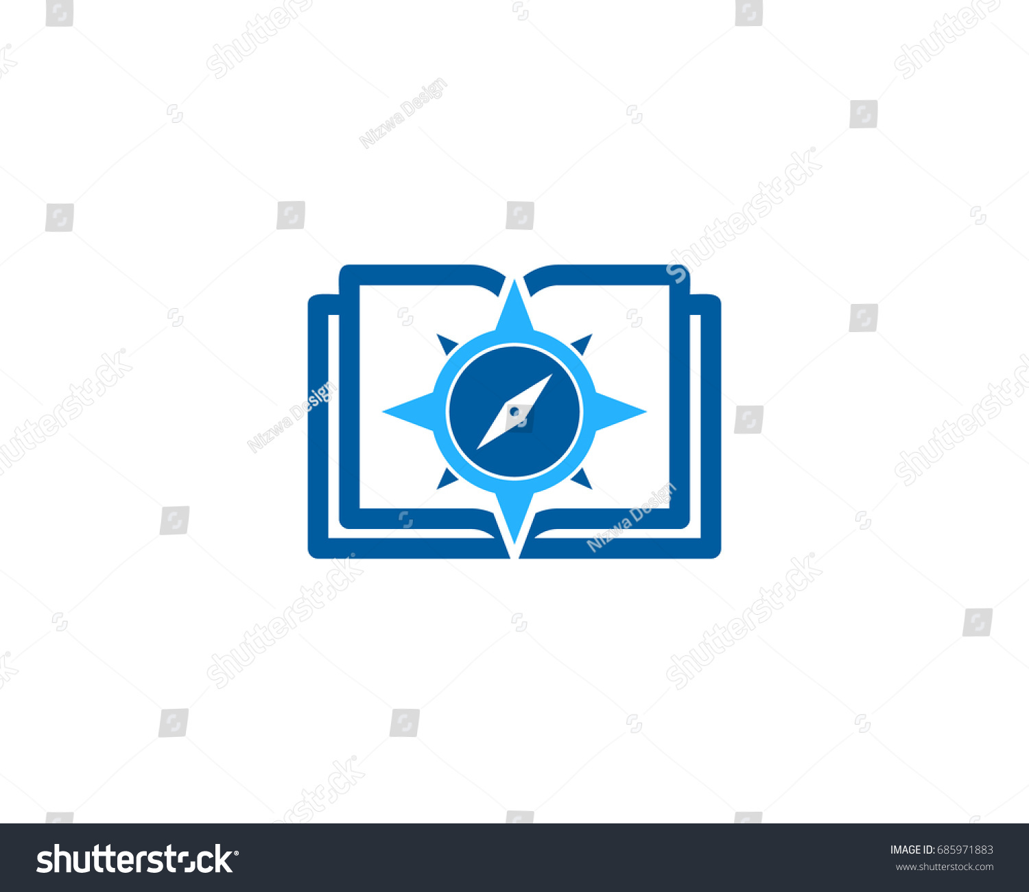 Compass Book Icon Logo Design Element Stock Vector (Royalty Free) 685971883