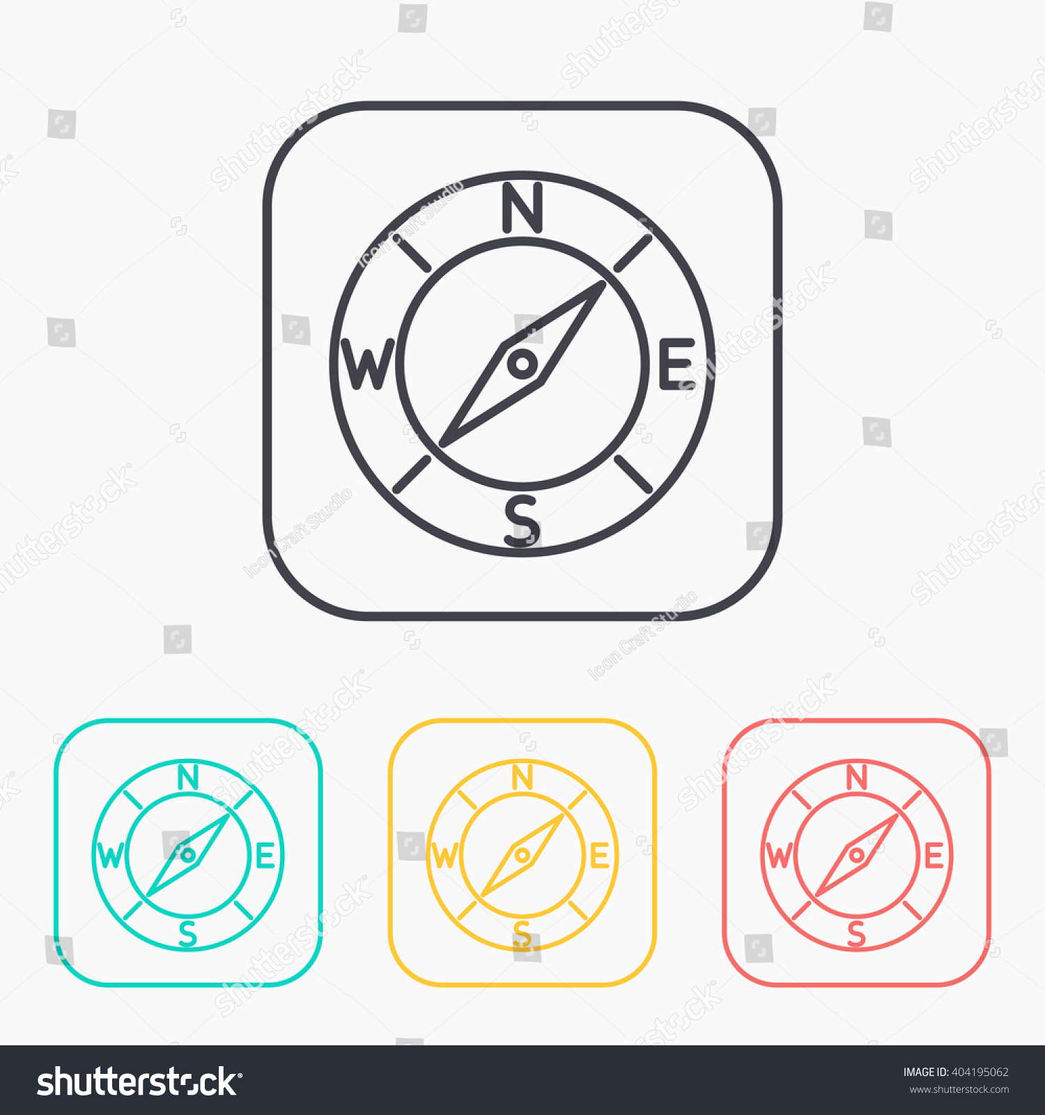 Compass Color Icon Set Stock Vector (Royalty Free) 404195062 | Shutterstock