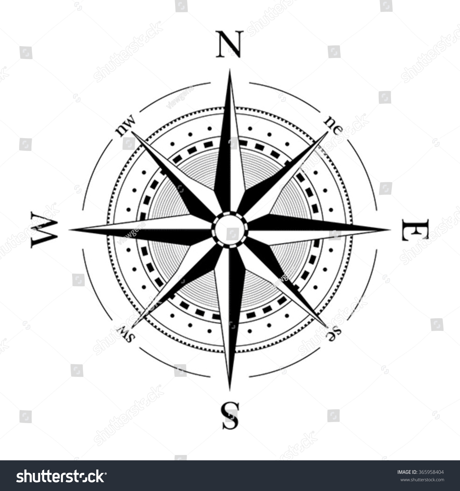 Compass Dial Highly Detailed Vector Illustration Stock Vector (Royalty ...