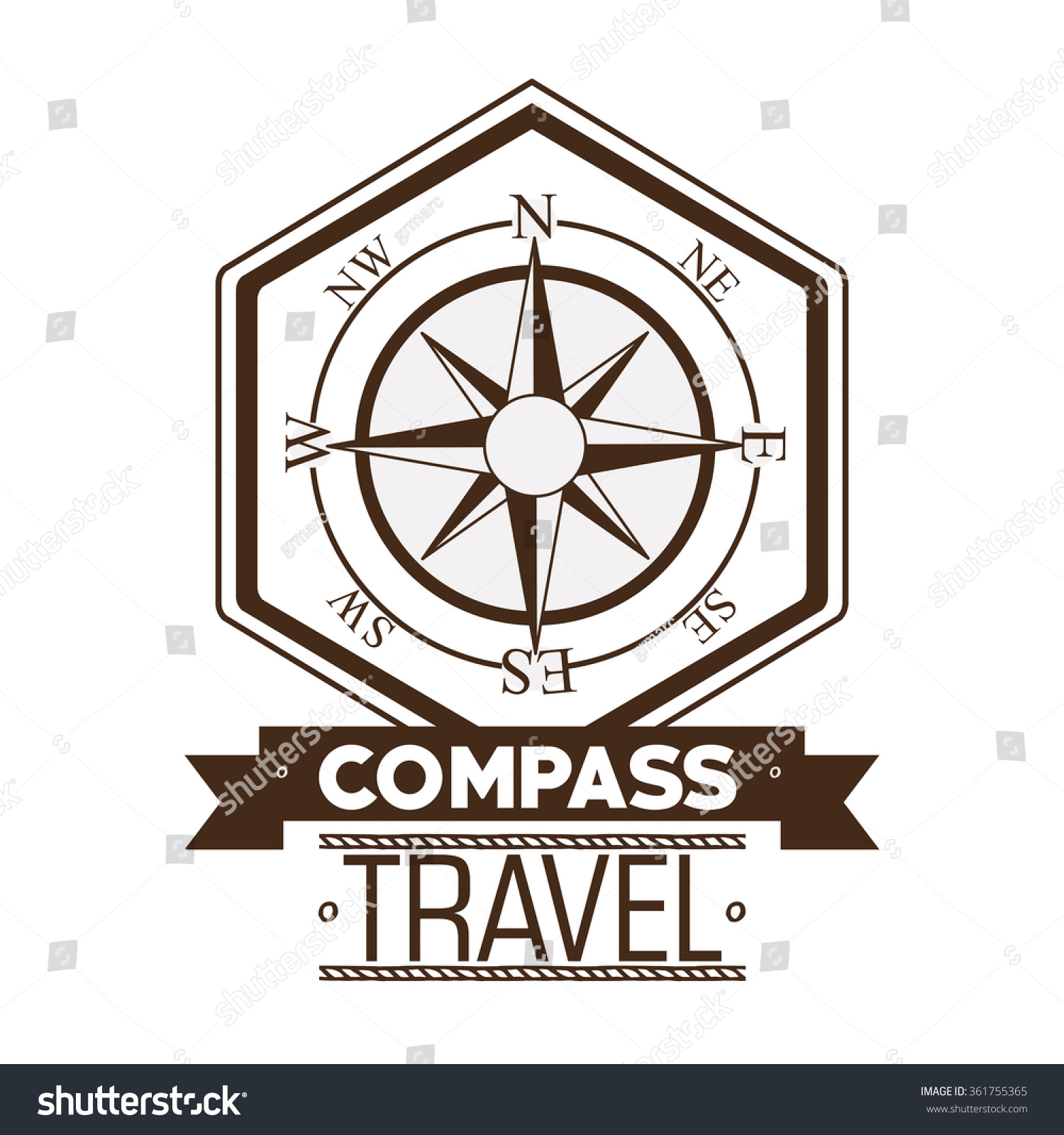 Compass Emblem Design Stock Vector (Royalty Free) 361755365
