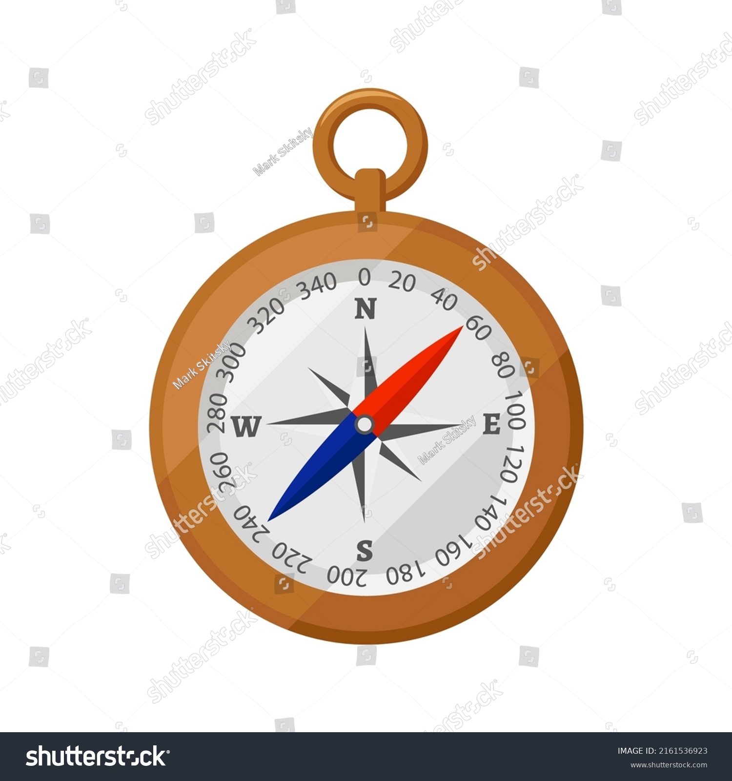 Compass Flat Vector Illustration Isolated On Stock Vector (Royalty Free ...
