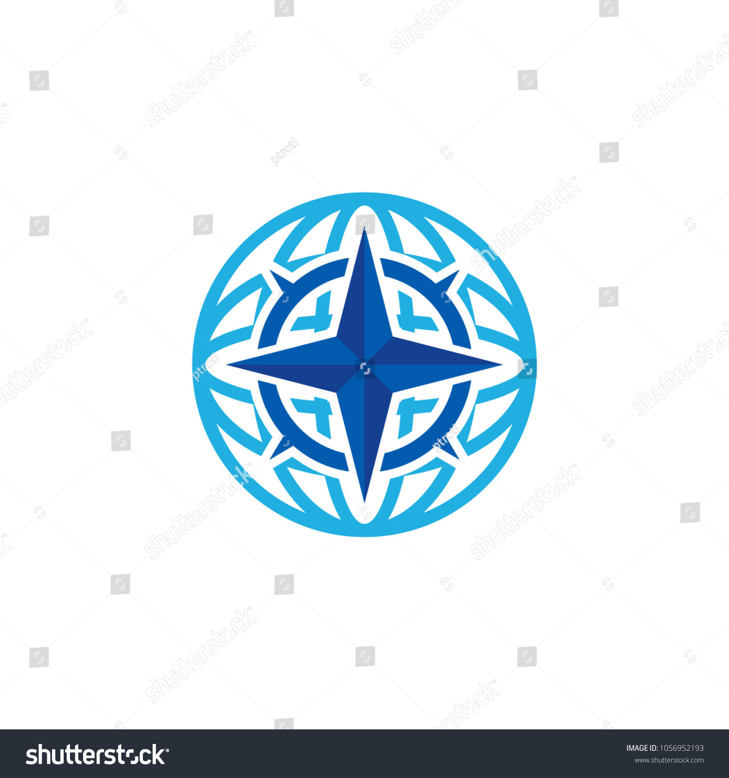 Compass Globe Logo Icon Design Stock Vector (Royalty Free) 1056952193
