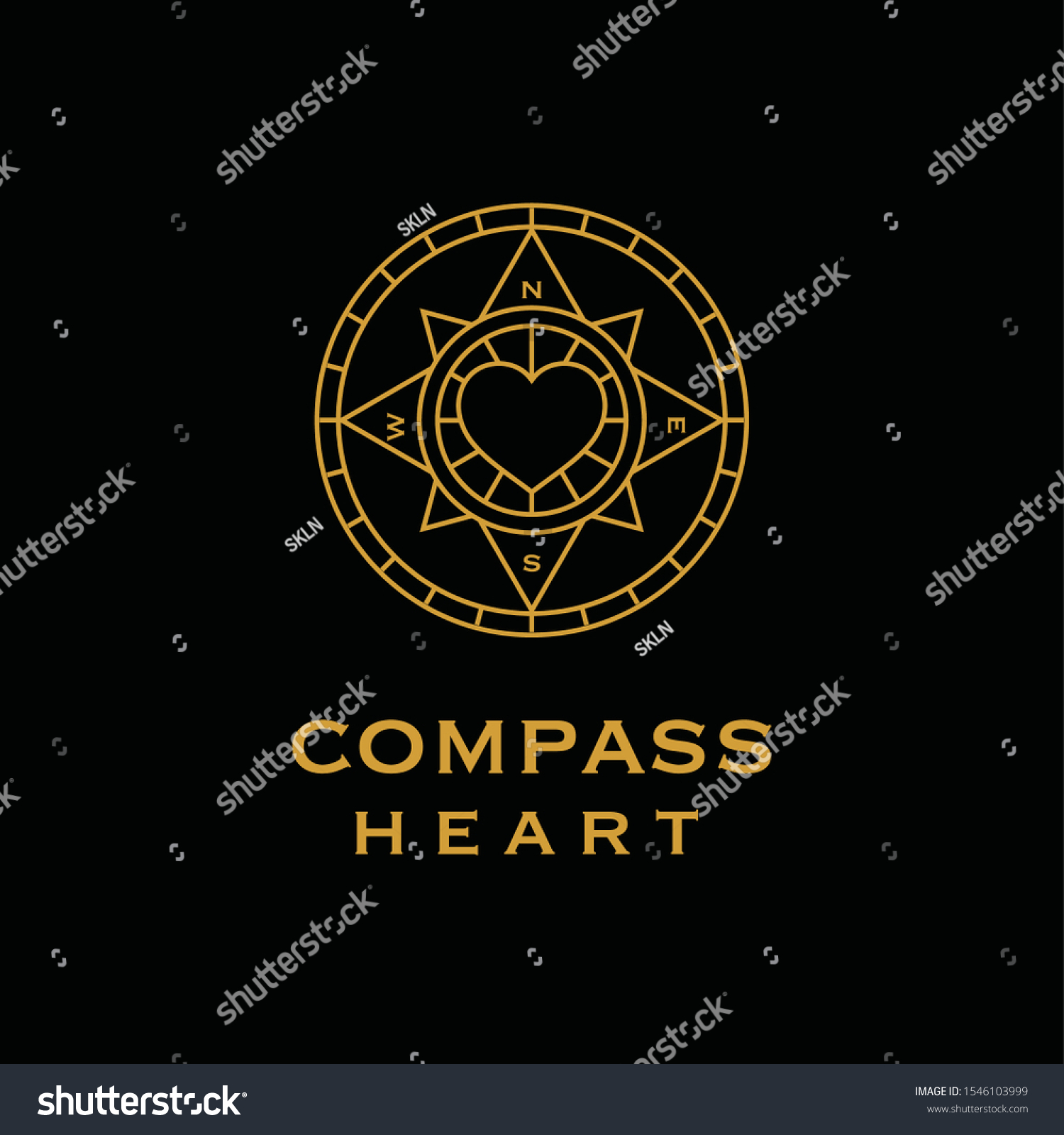 Compass Heart Logo Design Concept Stock Vector (Royalty Free ...