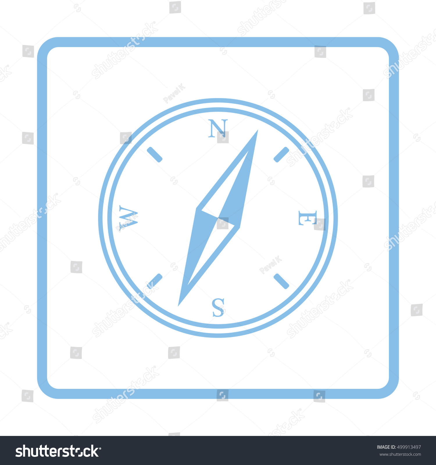 Compass Icon Blue Frame Design Vector Stock Vector (Royalty Free ...