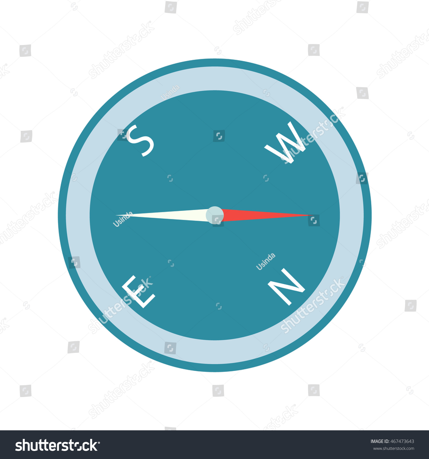 Compass Flat Style Vector Illustration Stock Vector (Royalty Free ...