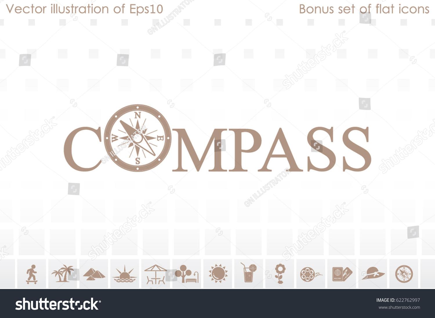 Compass Logo Icon Vector Illustration Eps10 Stock Vector (Royalty Free ...