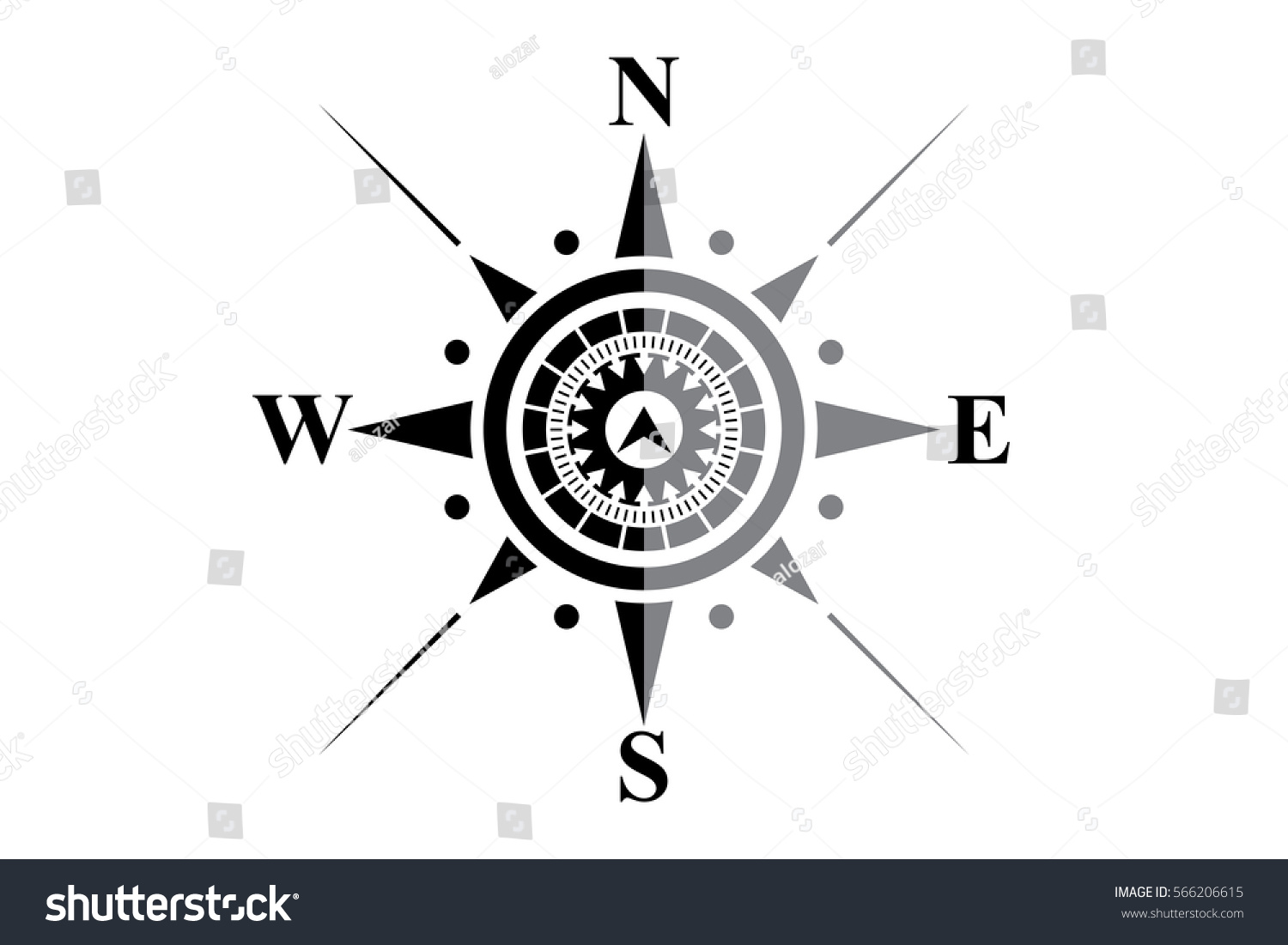 Compass Logo Isolated On White Background Stock Vector (Royalty Free ...