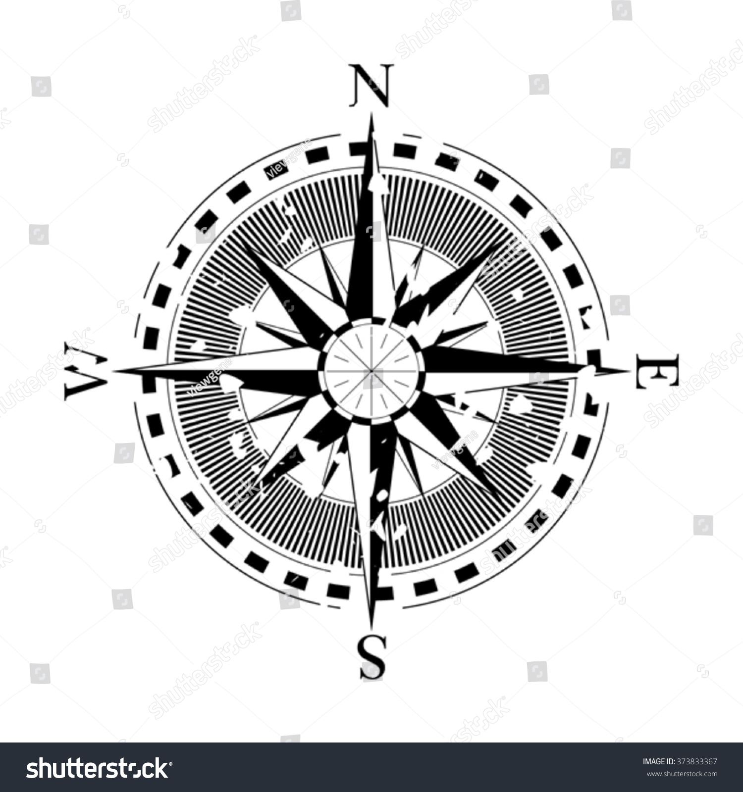 Compass Navigation Dial Highly Detailed Grunge Stock Vector (Royalty ...