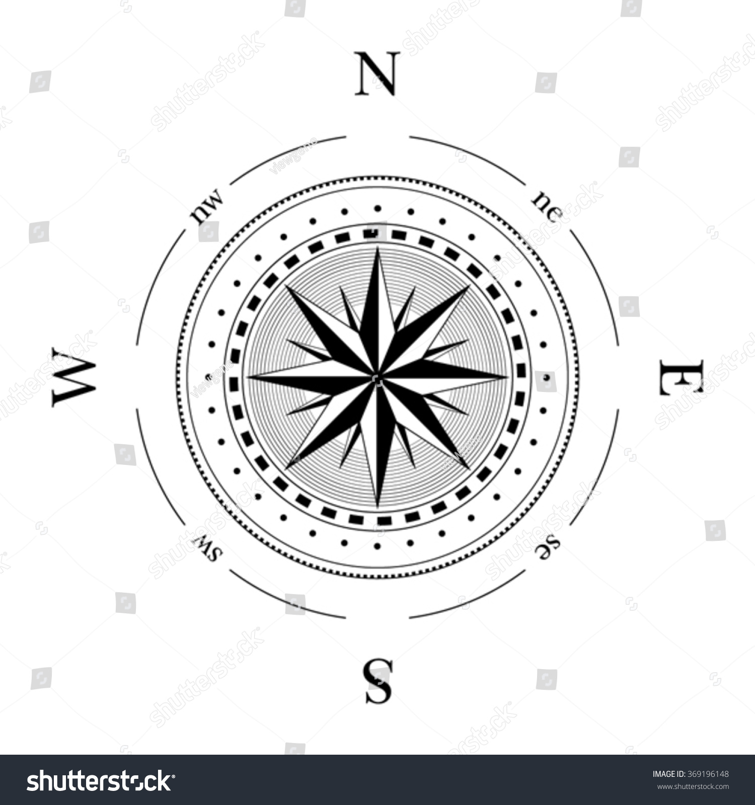 Compass Navigation Dial Highly Detailed Vector Stock Vector (Royalty ...