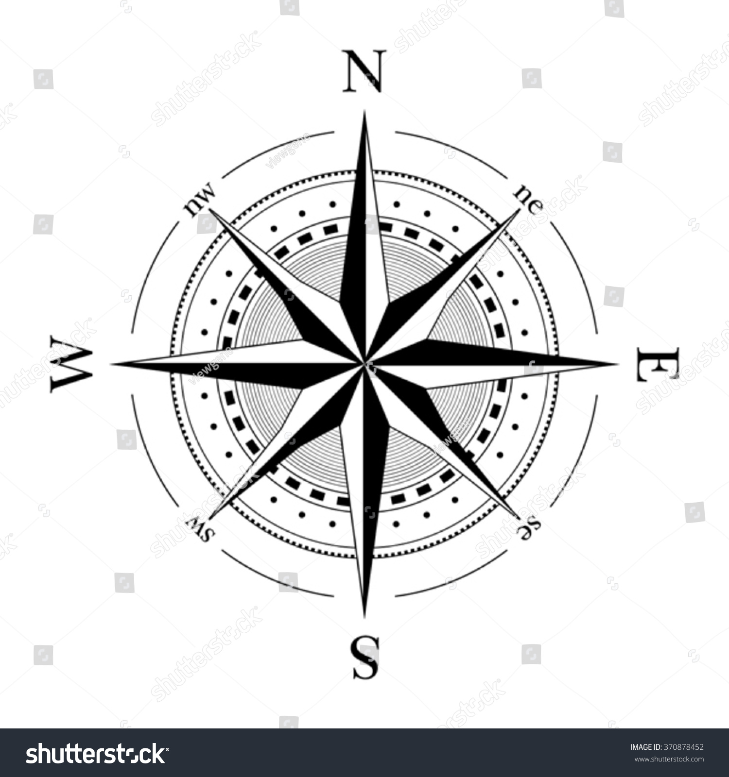 Compass Navigation Dial Highly Detailed Vector Stock Vector 370878452 ...