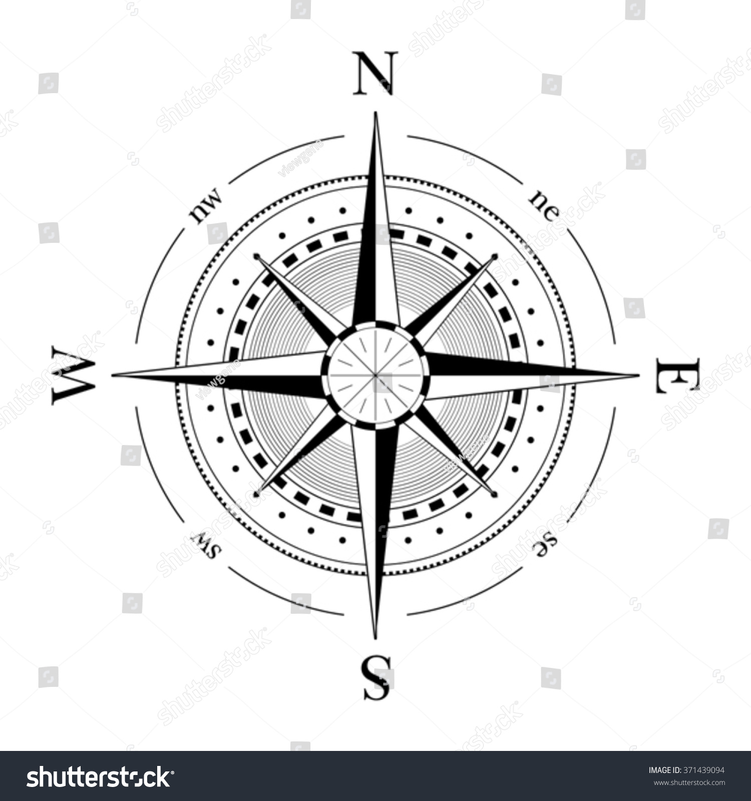 Compass Navigation Dial Highly Detailed Vector Stock Vector (Royalty ...