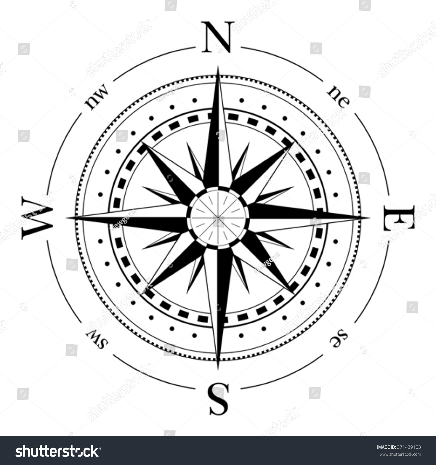 Compass Navigation Dial Highly Detailed Vector Stock Vector (Royalty ...