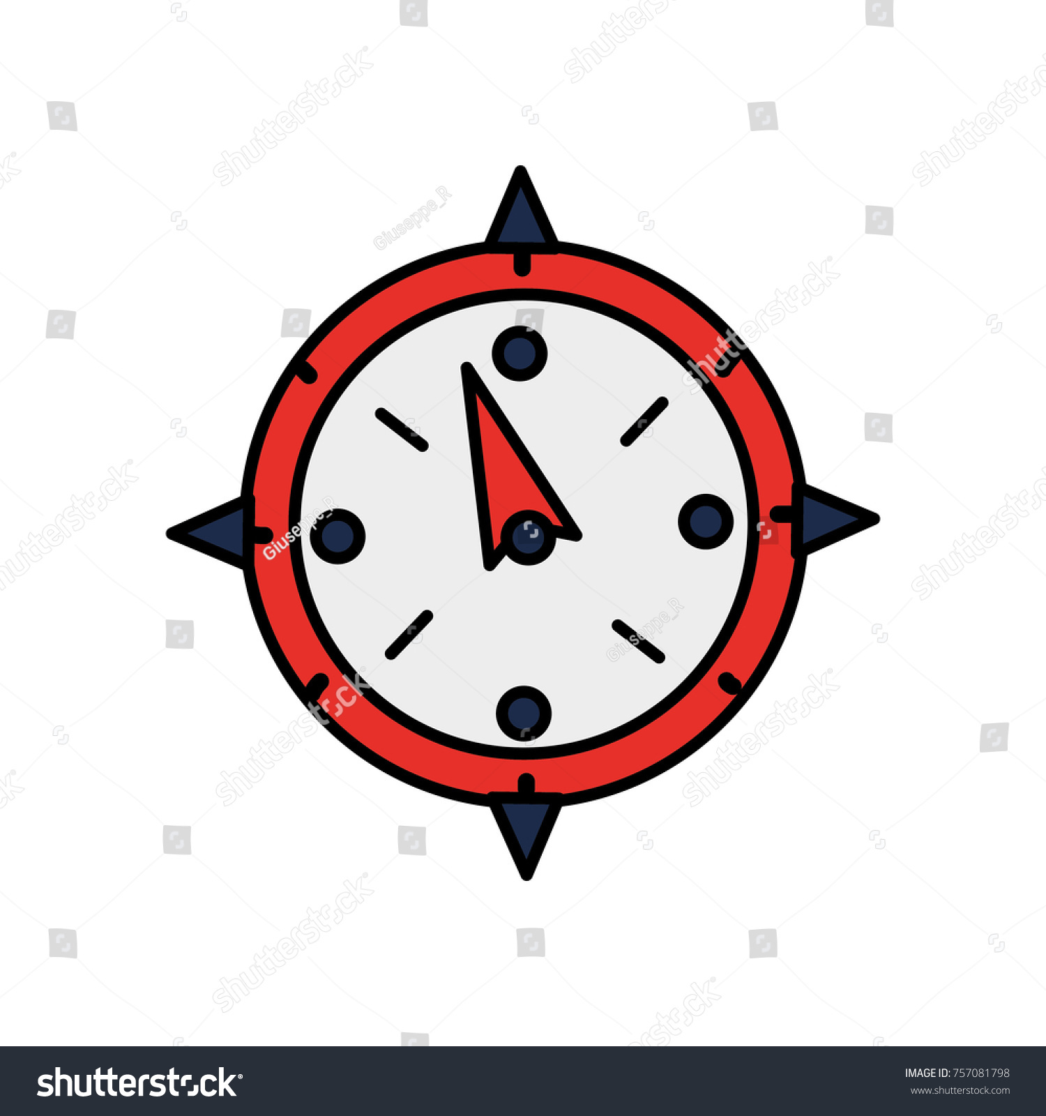 Compass Object Travel Map Direction Stock Vector (Royalty Free) 757081798