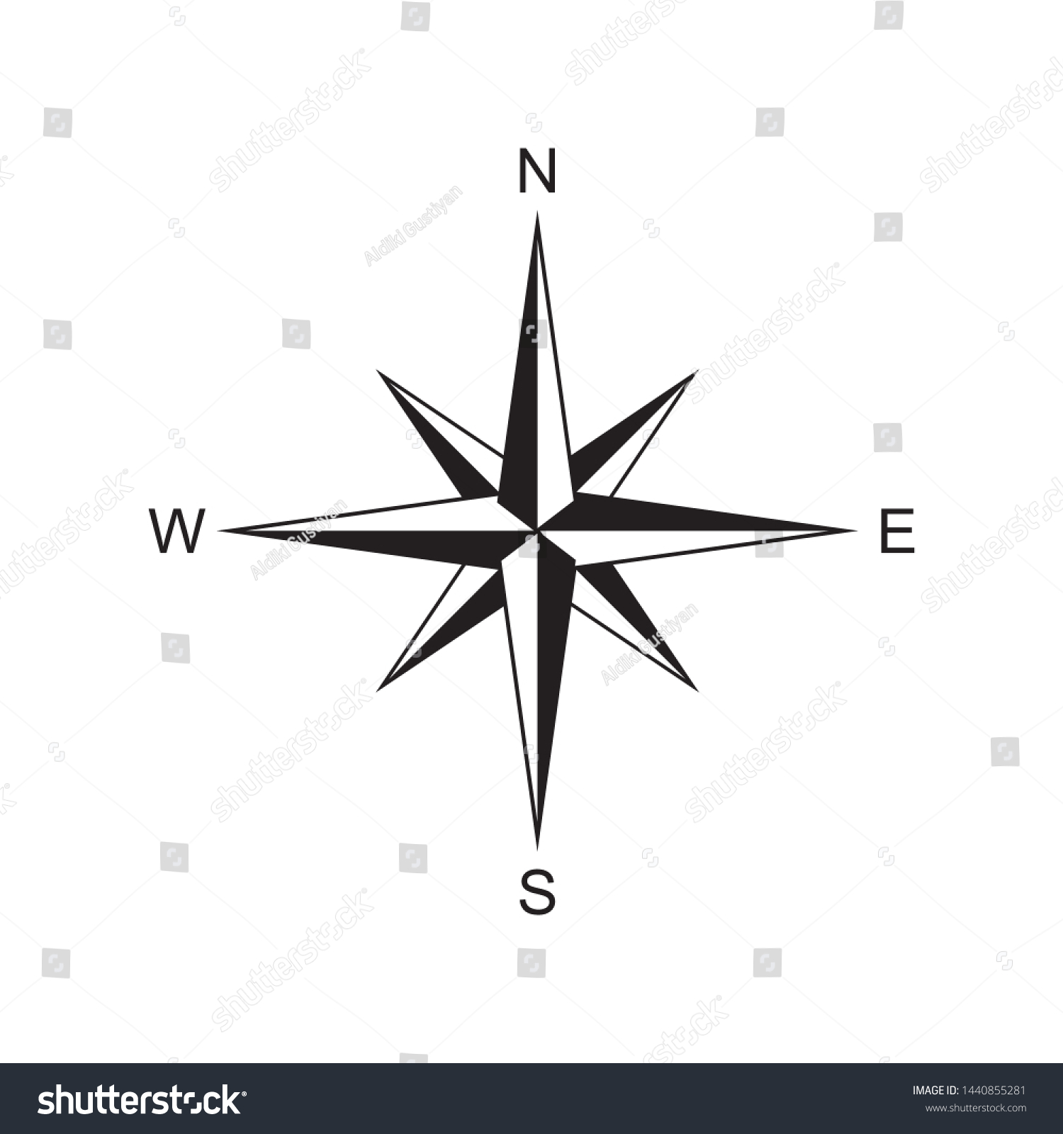 Compass Rose Icon Vector Illustration Stock Vector (Royalty Free ...