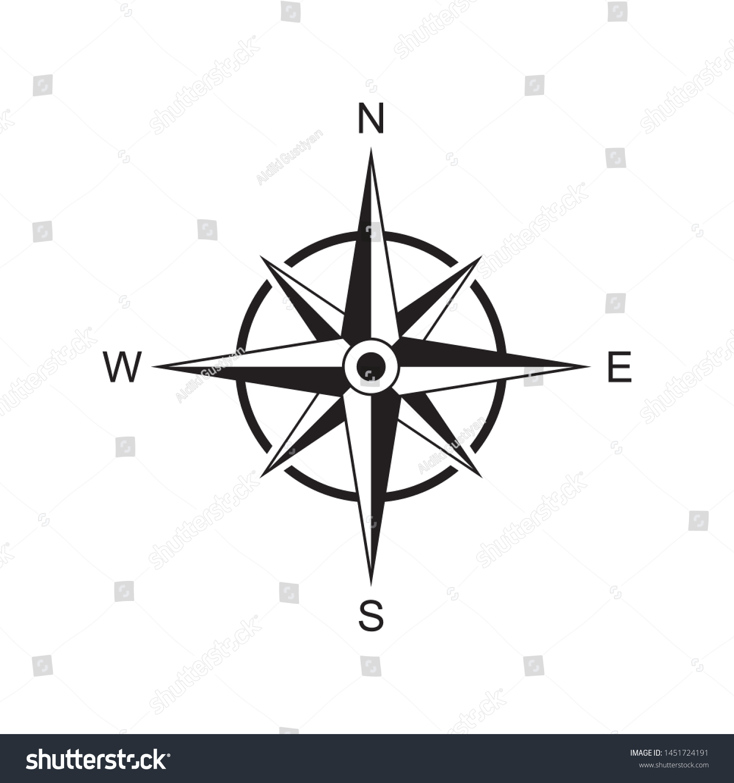 Compass Rose Icon Vector Illustration Stock Vector (Royalty Free ...