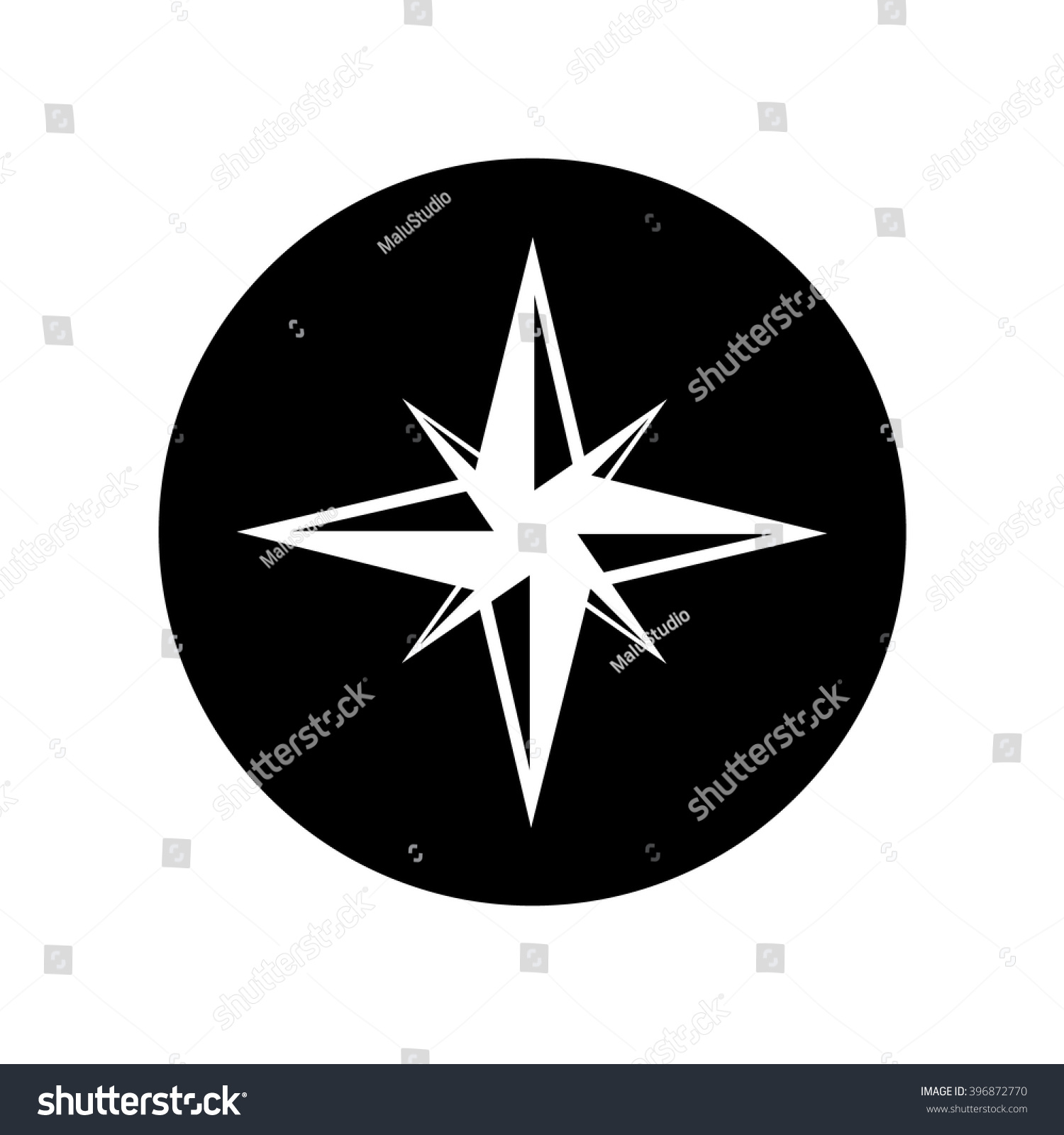 Compass Rose Circle Vector Illustration Stock Vector (Royalty Free ...