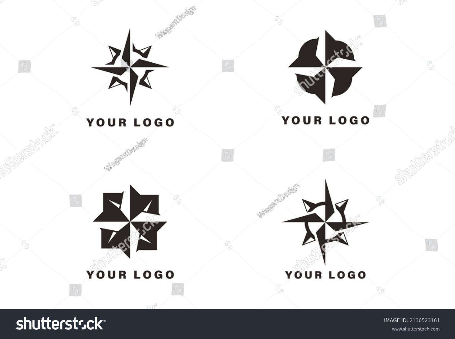 Compass Rose Logo Design Template Stock Vector (Royalty Free ...