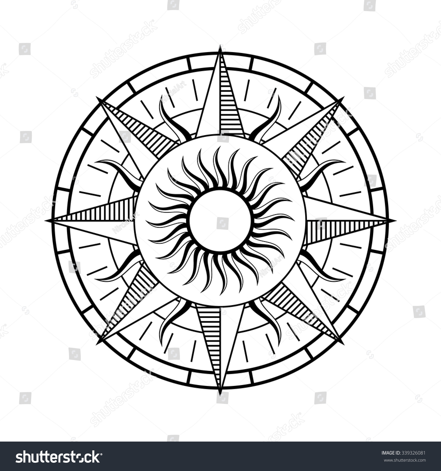 Compass Rose Symbol Stock Vector (Royalty Free) 339326081 | Shutterstock