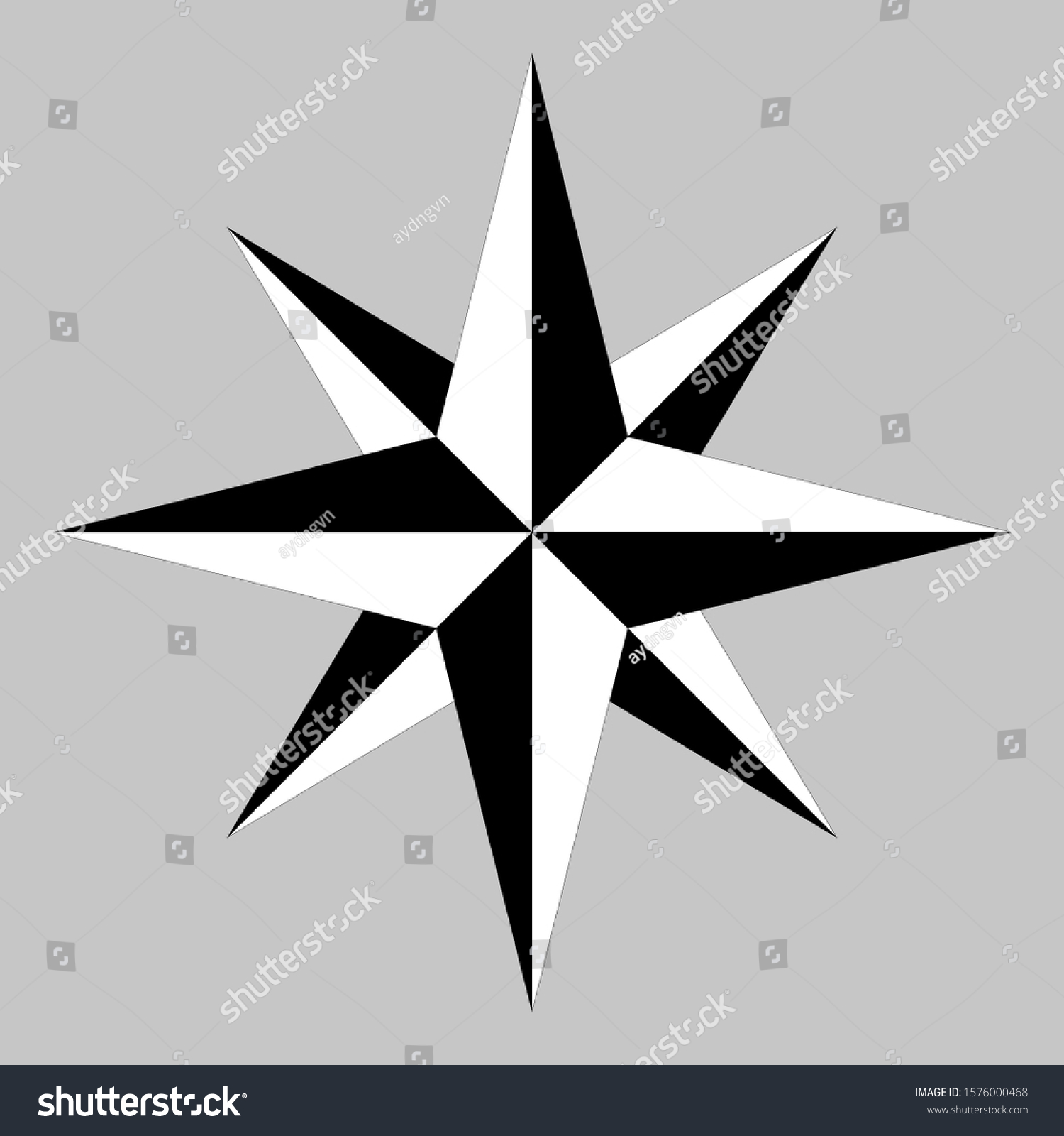 Compass Rose Symbol Compass Direction Indicators: Vector có sẵn (miễn ...
