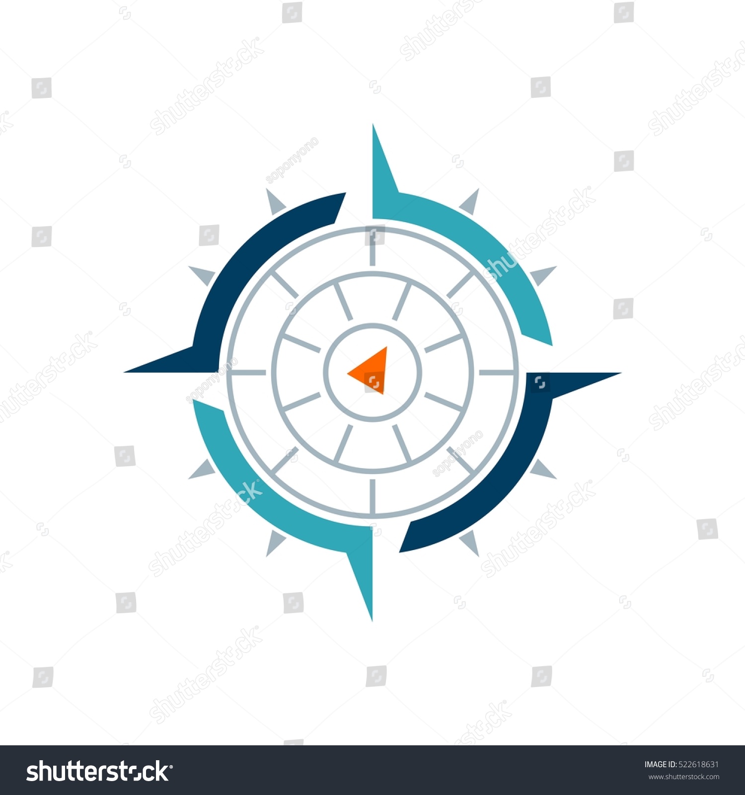 Compass Rose Vector Logo Template Illustration Stock Vector (Royalty ...