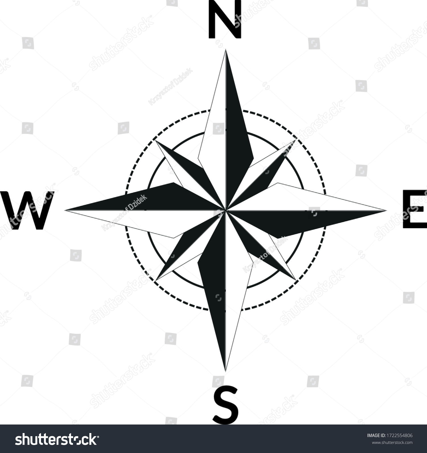 Compass Rose Wind Rose Basic Simple: เวกเตอร์สต็อก (ปลอดค่าลิขสิทธิ์ ...