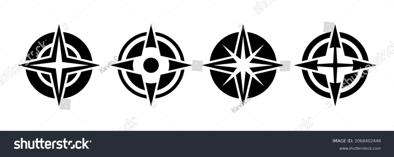 Compass Symbol Vector Set North Sign Stock Vector (Royalty Free) 2068402448