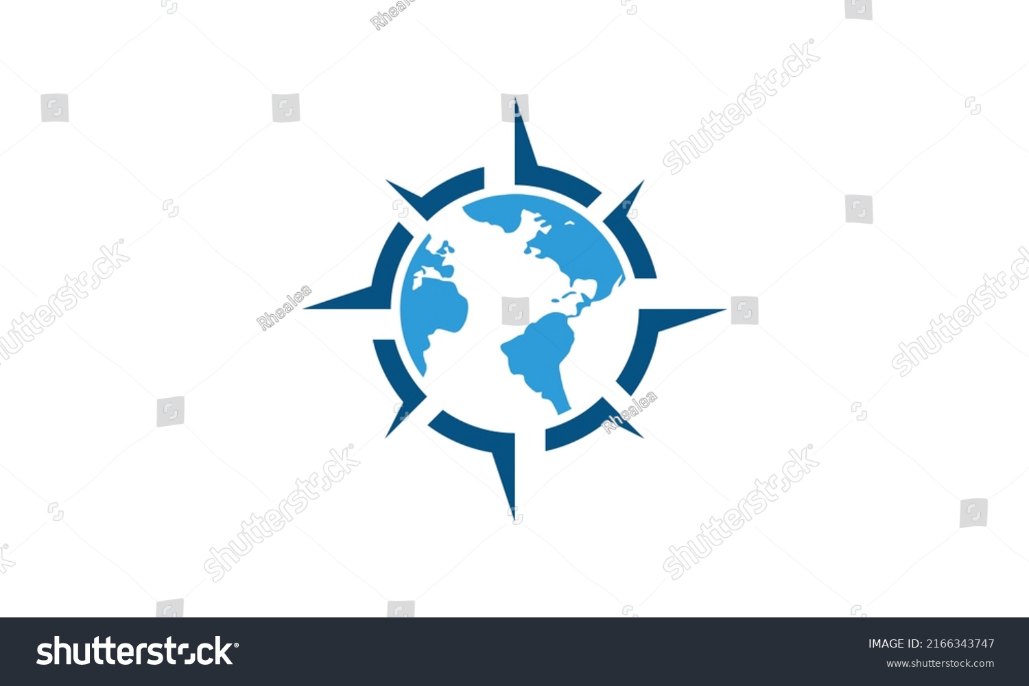 Compass World Logo Stock Vector Royalty Free 2166343747 Shutterstock