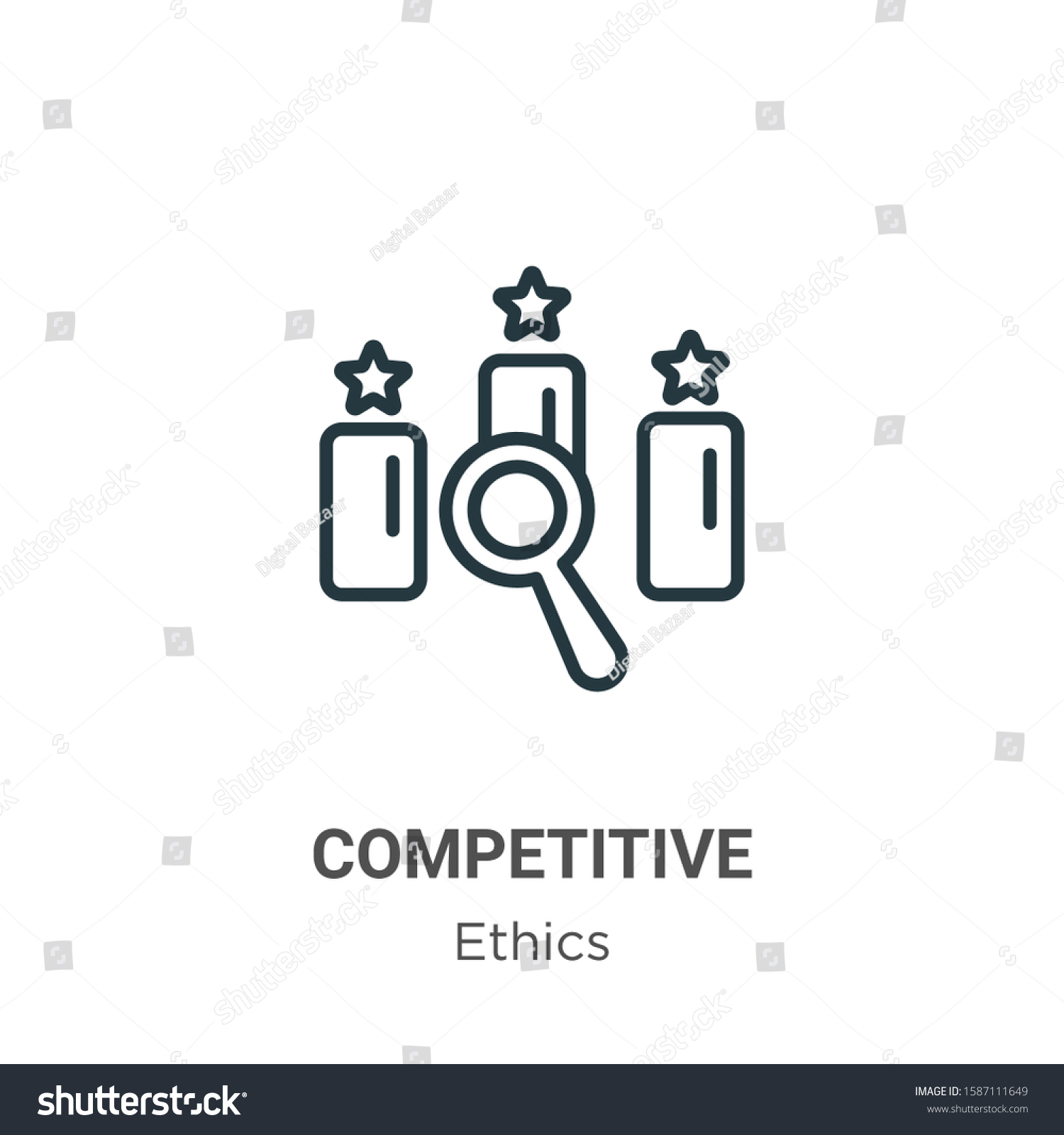 Competitive Outline Vector Icon Thin Line Stock Vector (Royalty Free ...