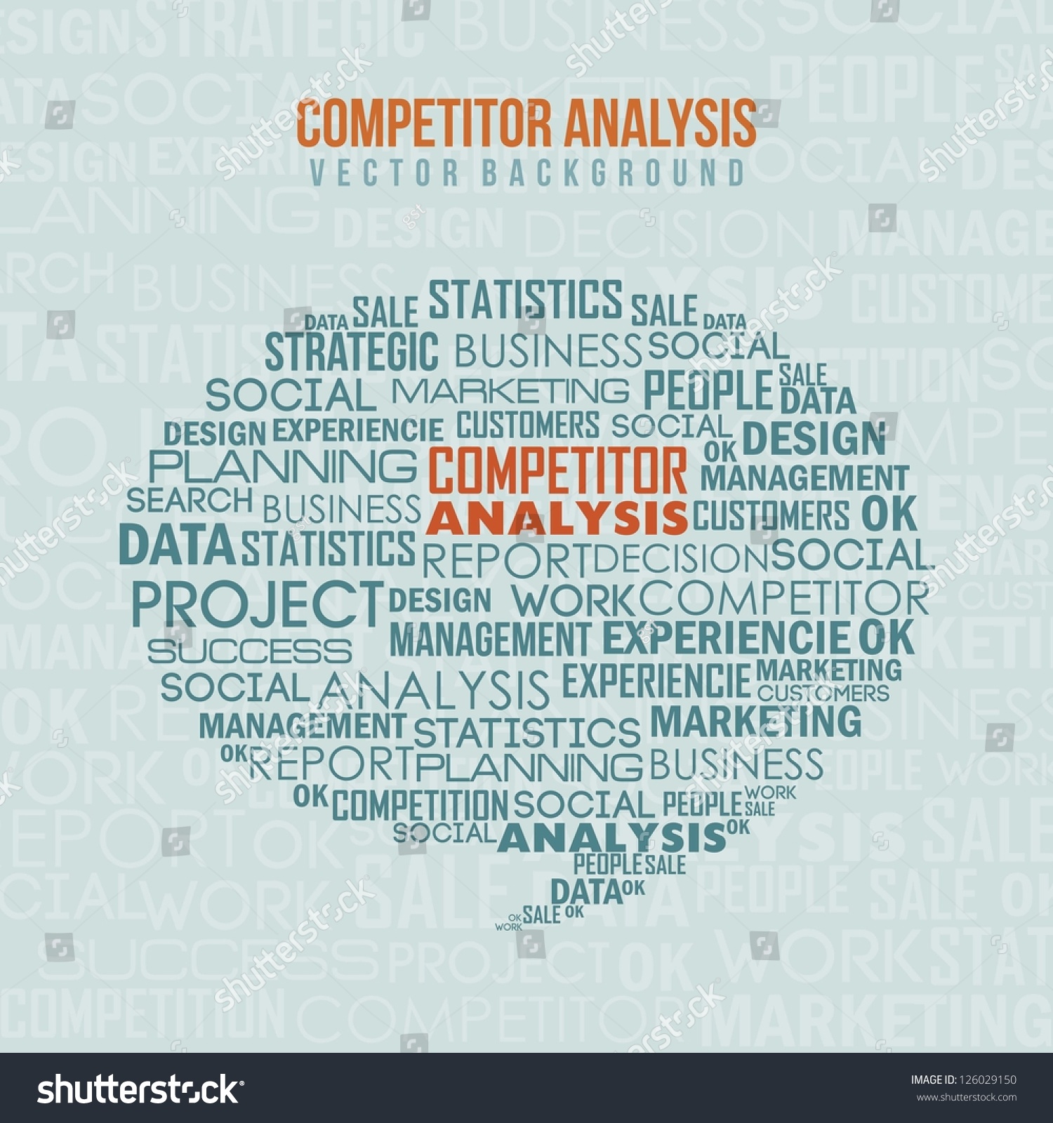Competitor Analysis Illustration Words Vector Background Stock Vector ...