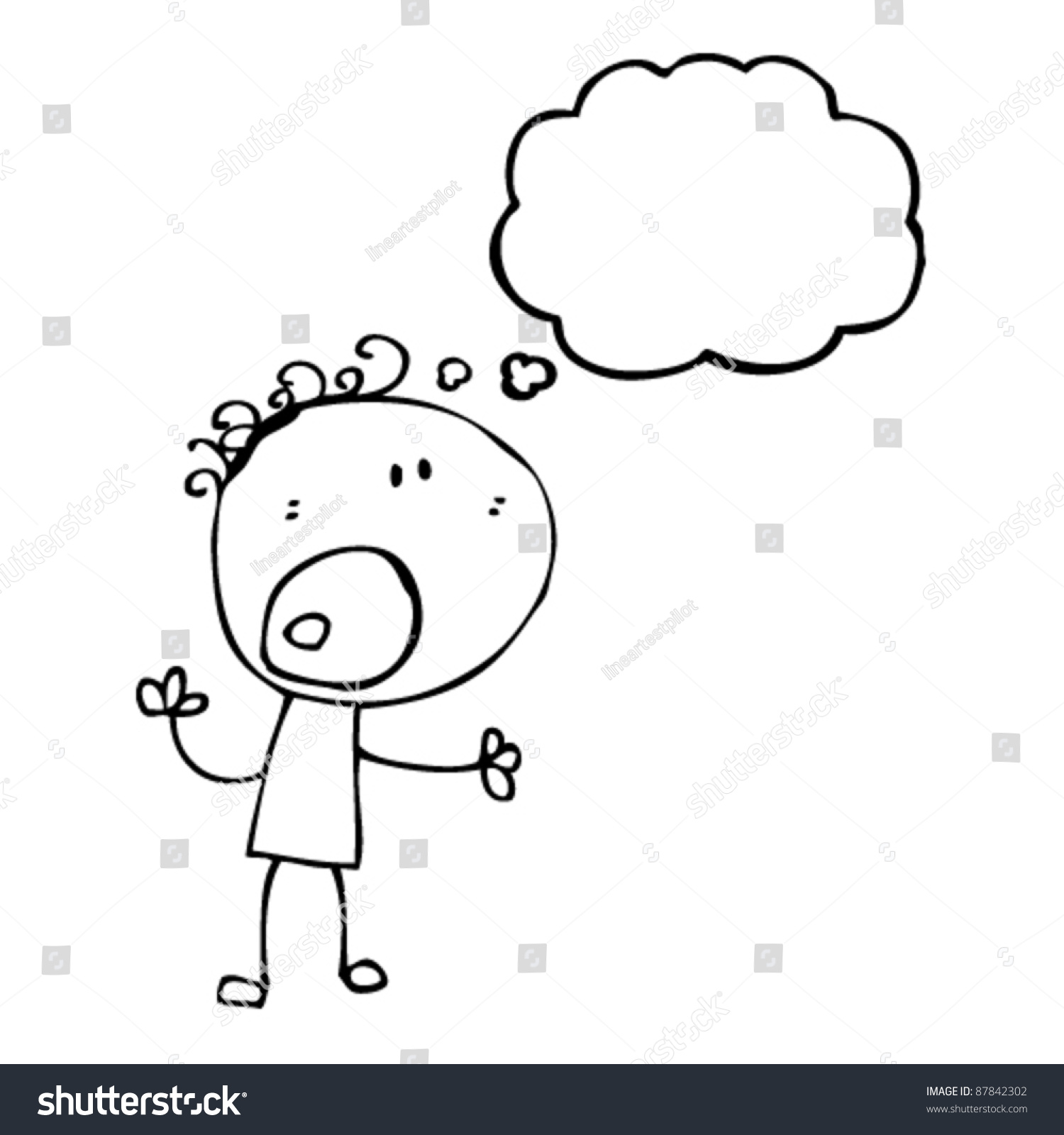 Complaining Doodle Cartoon Boy Stock Vector (Royalty Free) 87842302