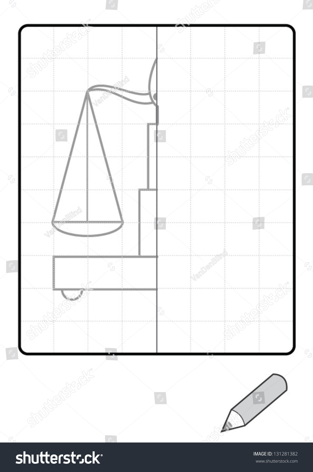 Complete Symmetrical Drawing Scale One Page Stock Vector (Royalty Free ...