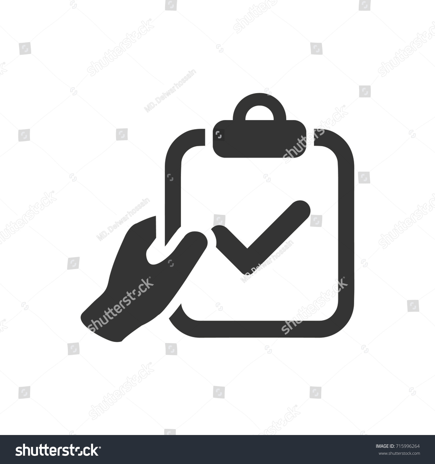 Completed Checklist Icon: vector de stock (libre de regalías) 715996264