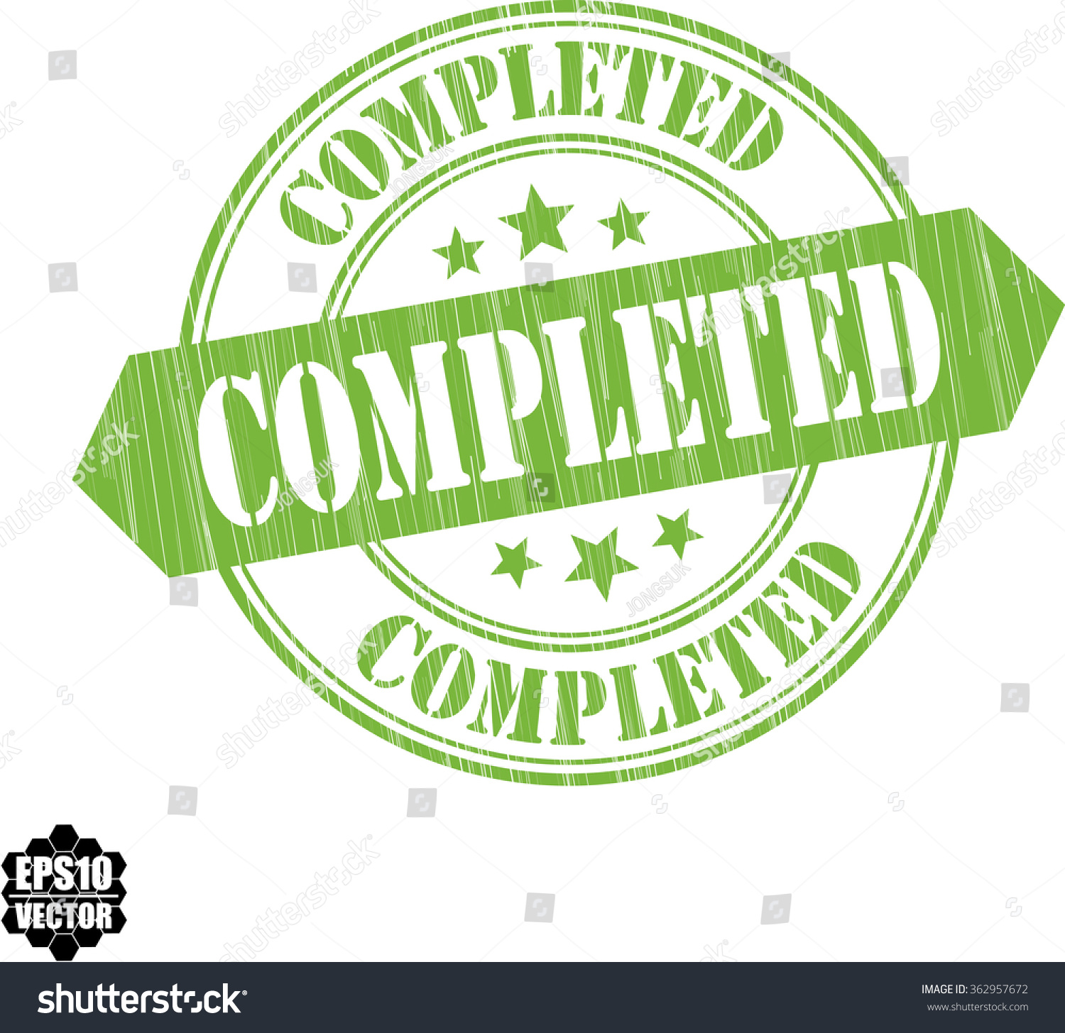 Completed Green Grunge Stampvector Stock Vector (Royalty Free ...