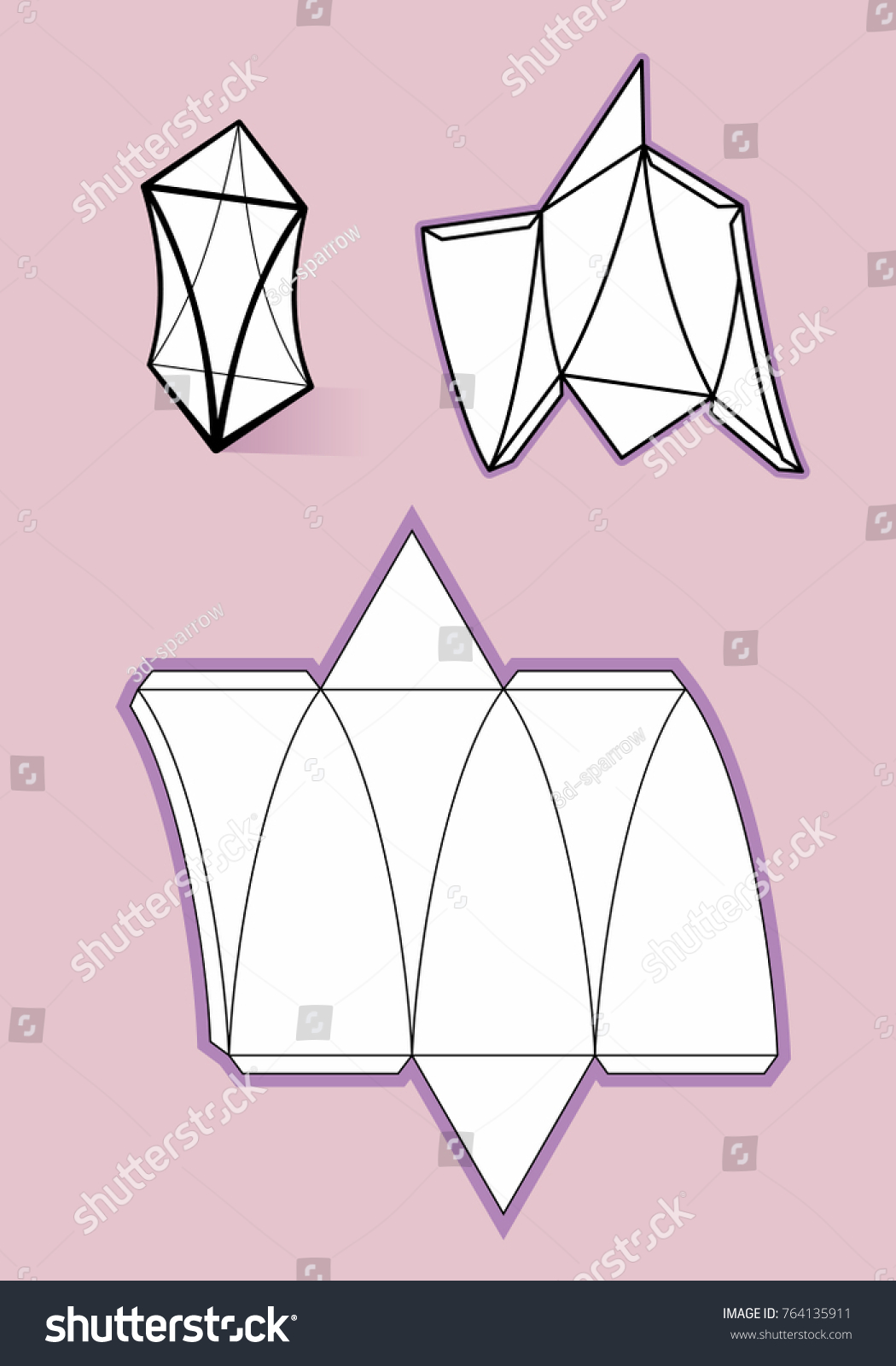 Complex Form Blueprint Template Vector Illustration Stock Vector ...
