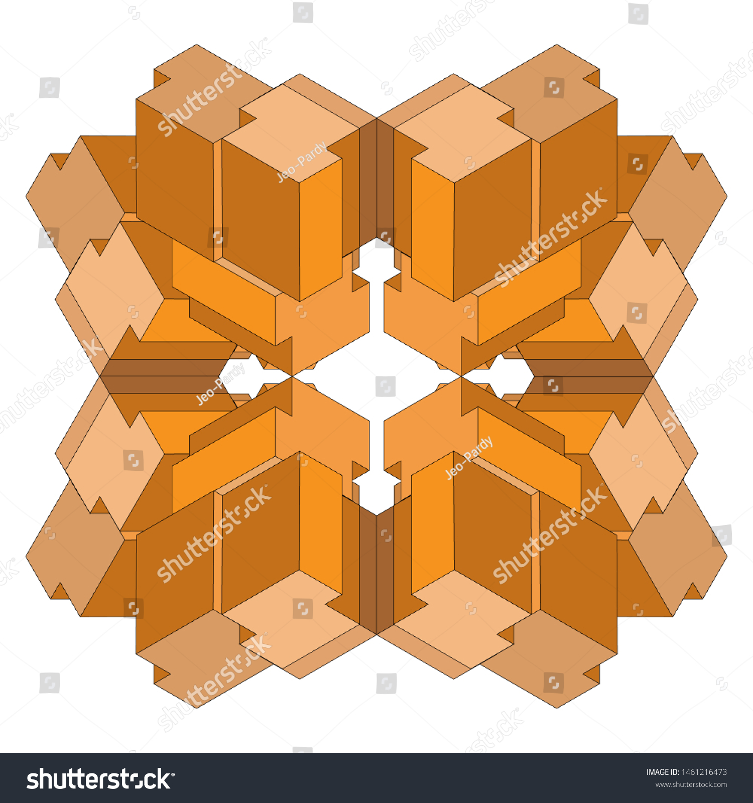 Complex Geometric Shape Many Faces Vector Stock Vector (Royalty Free ...