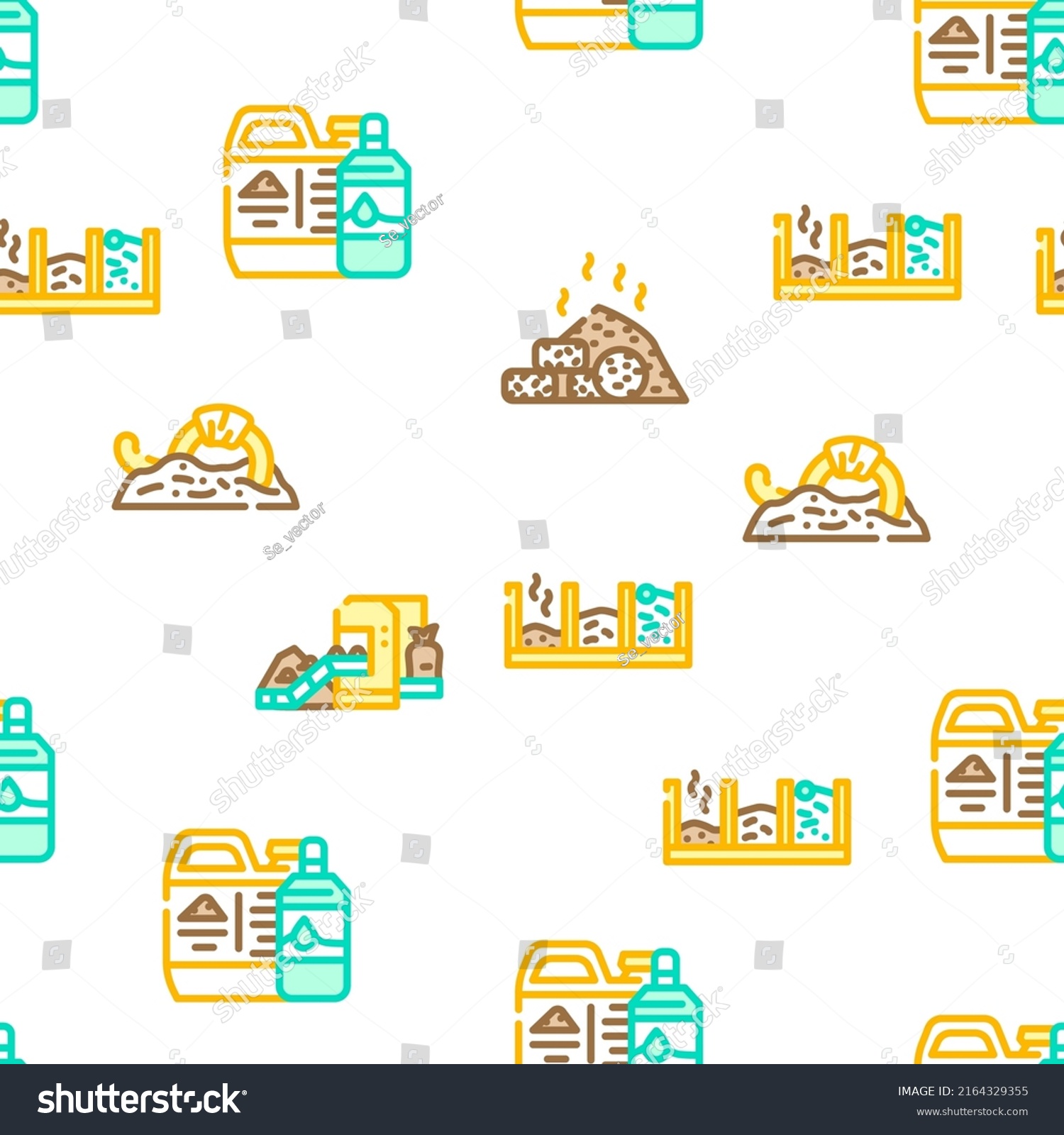 Compost Production Vector Seamless Pattern Color Stock Vector (Royalty ...