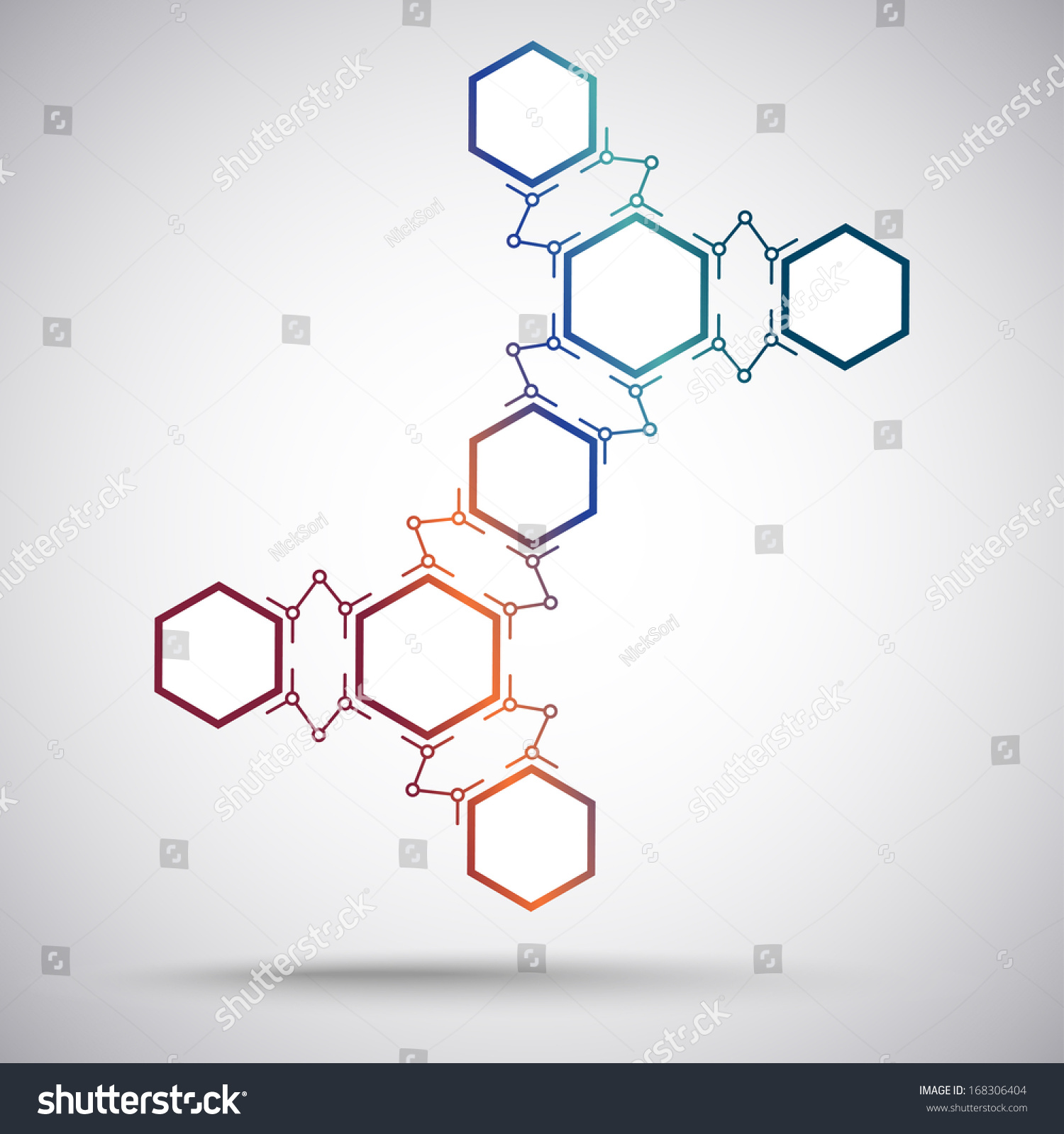 Compound Eight Identical Hexagonal Cells Gradient Stock Vector (Royalty ...
