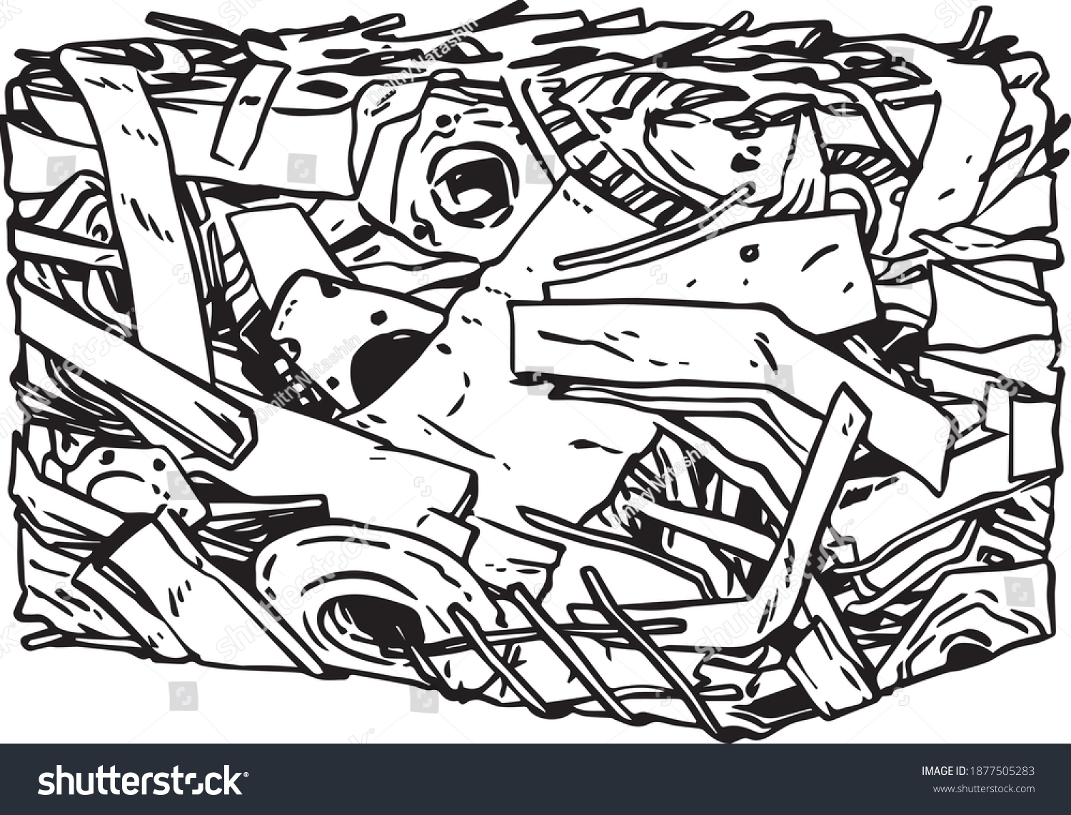 Compressed Scrap Metal Vector Illustration Stock Vector (Royalty Free ...