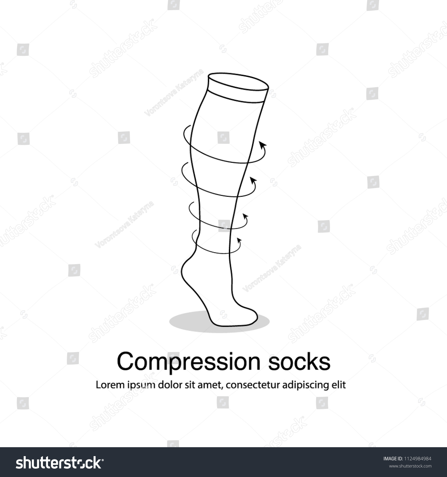 Compression Socks Vector Infographic Illustration Arrows Stock Vector ...