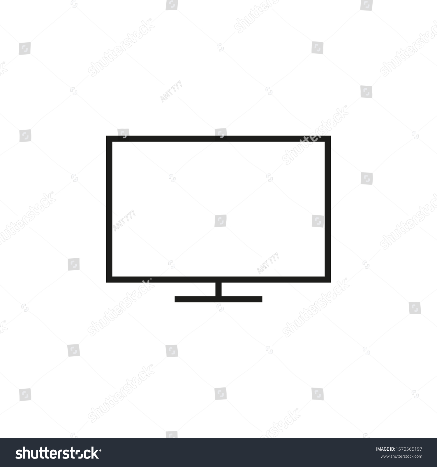 Computer Simple Linear Drawing On White Stock Vector (Royalty Free ...