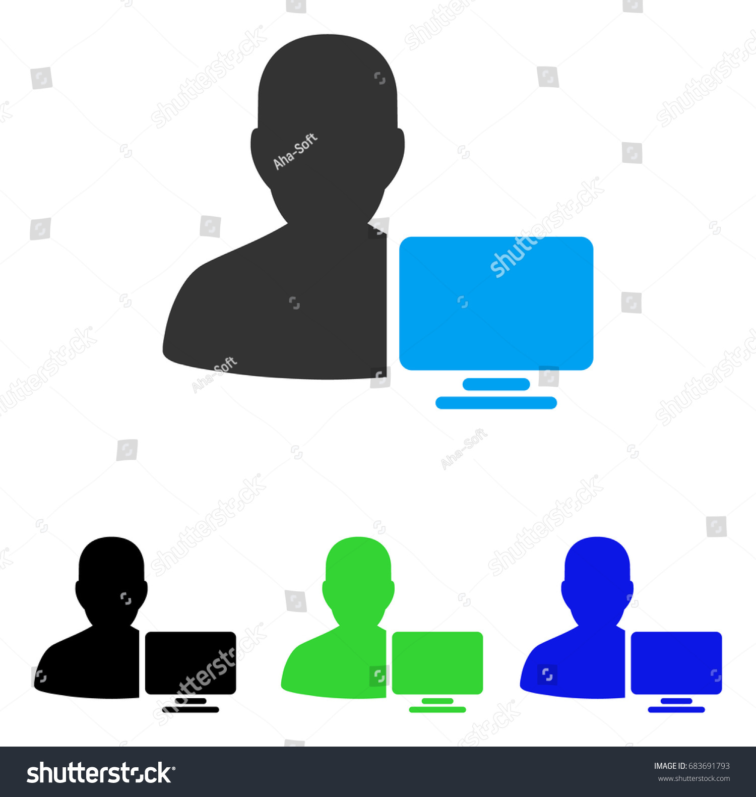 Computer Administrator Vector Pictogram Style Flat Stock Vector ... Computer Administrator Vector Pictogram Style Flat Stock Vector ...