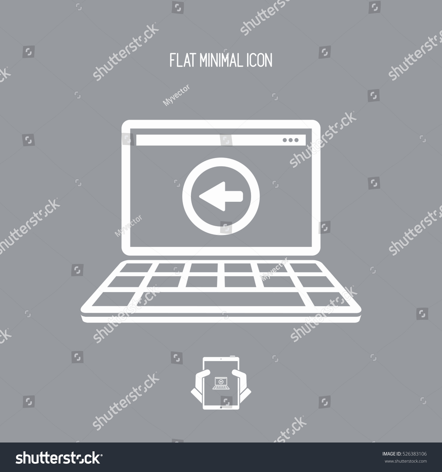 Computer Back Symbol Vector Flat Minimal: vector de stock (libre de ...